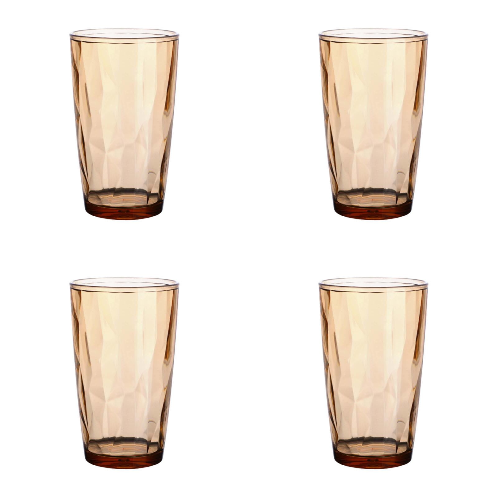 17oz Acrylic Drinking Glasses Set, Unbreakable Reusable Tumblers, BPA ...