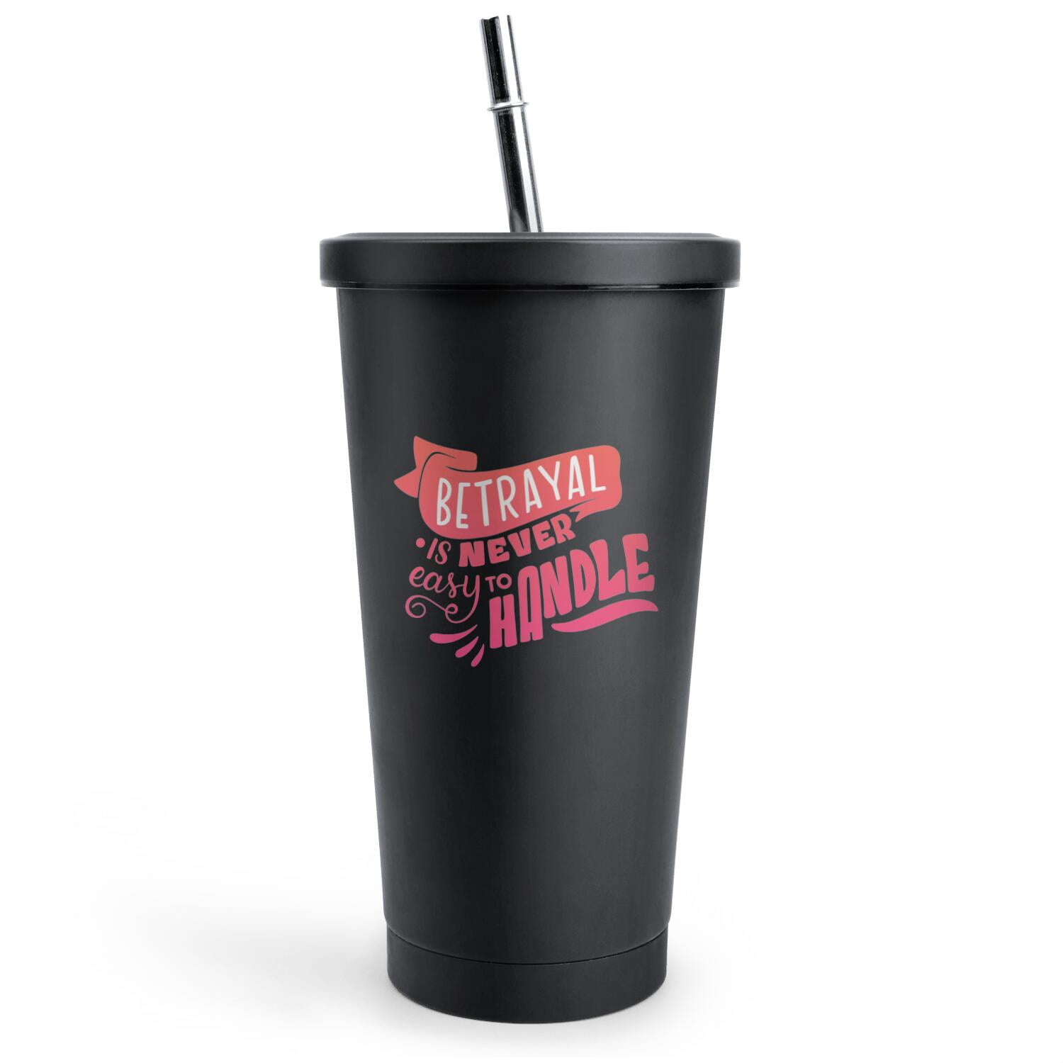 17oz Insulated Stainless Steel Tumbler with Lid and Telescopic Straw ...