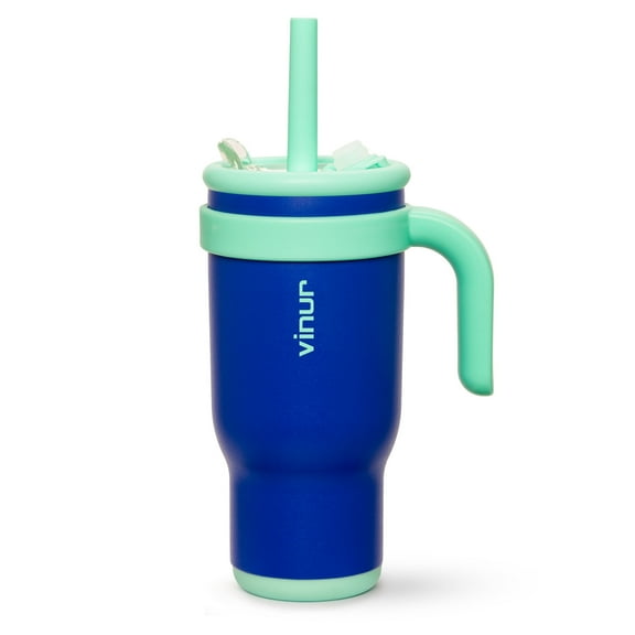 40oz Tumbler with Handle and Straw, Vacuum Insulated Stainless Steel ...