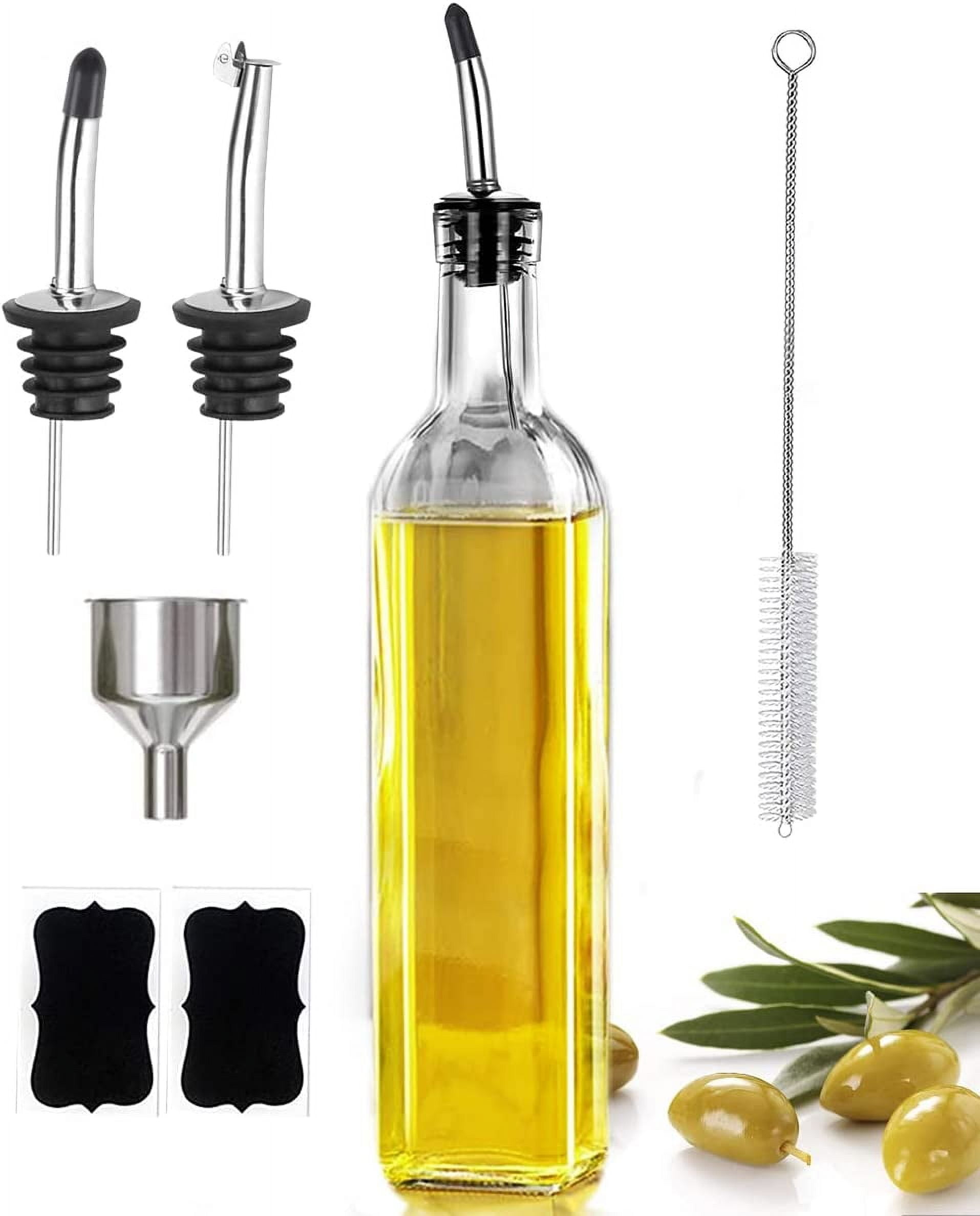 17oz Olive Oil Dispenser Bottle, 500ml Oil & Vinegar Cruet with 2 ...