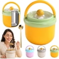 17oz Portable Lunch Food Jar with Handle, SUS 304 Stainless Steel Leak ...