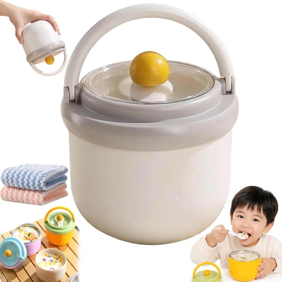 17oz Portable Lunch Food Jar with Handle, Stainless Steel Lunch Box ...