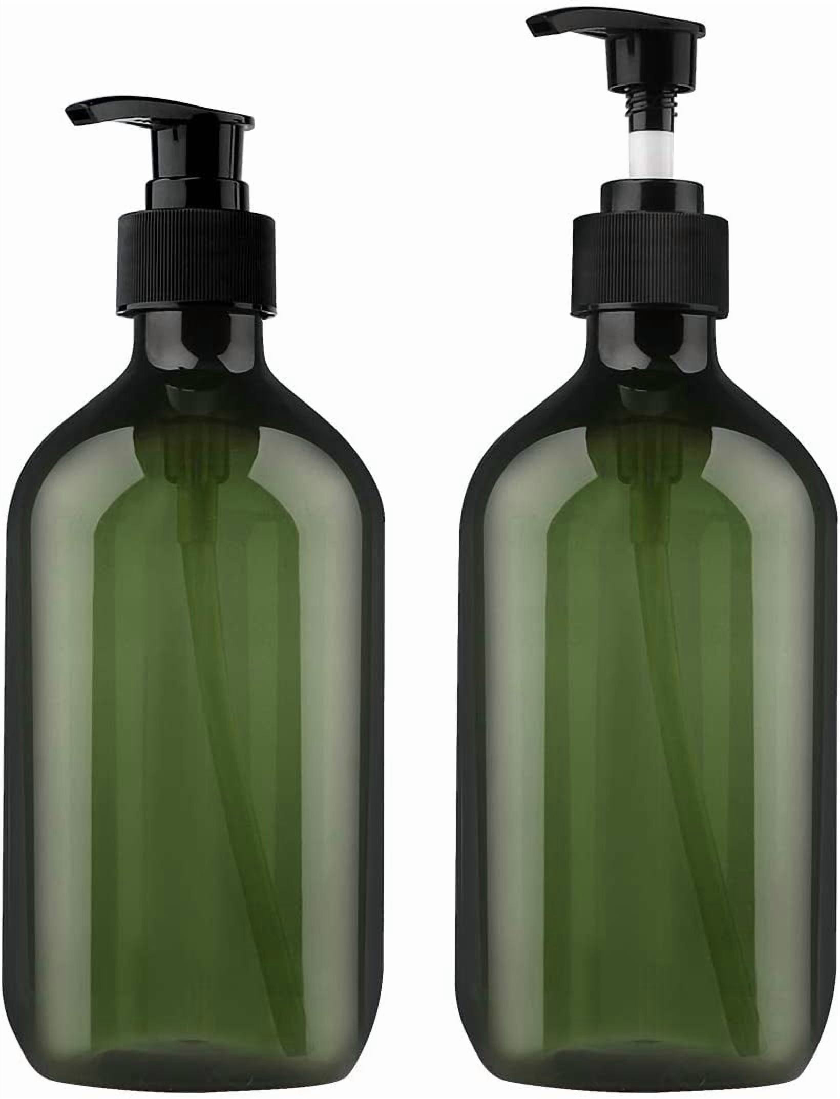 17oz Refillable Amber Plastic Pump Bottle for Shampoo Lotion Dispenser ...