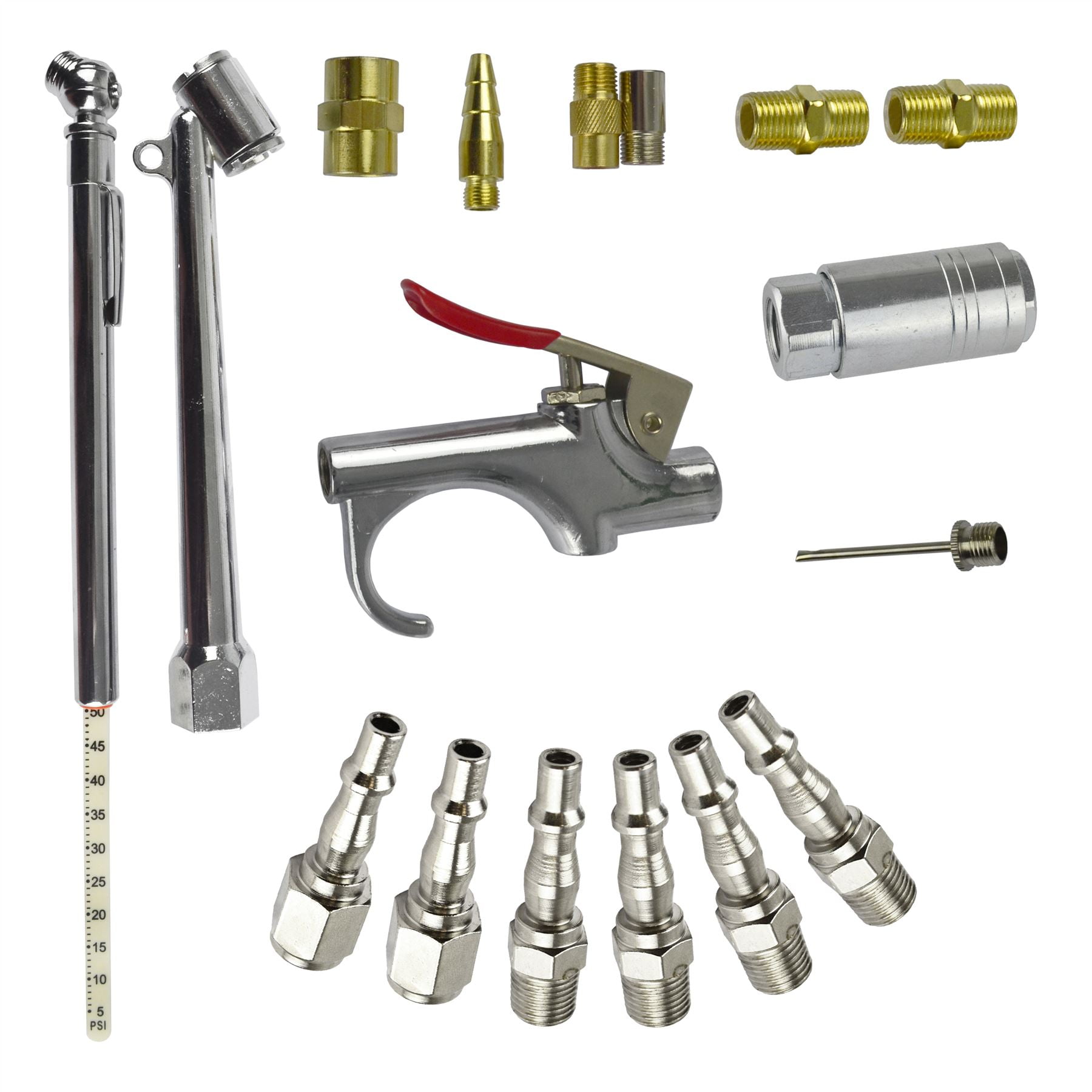 17pc Air Tool Compressor Accessory Kit Air Line Fittings 1/4" BSP Tyre ...