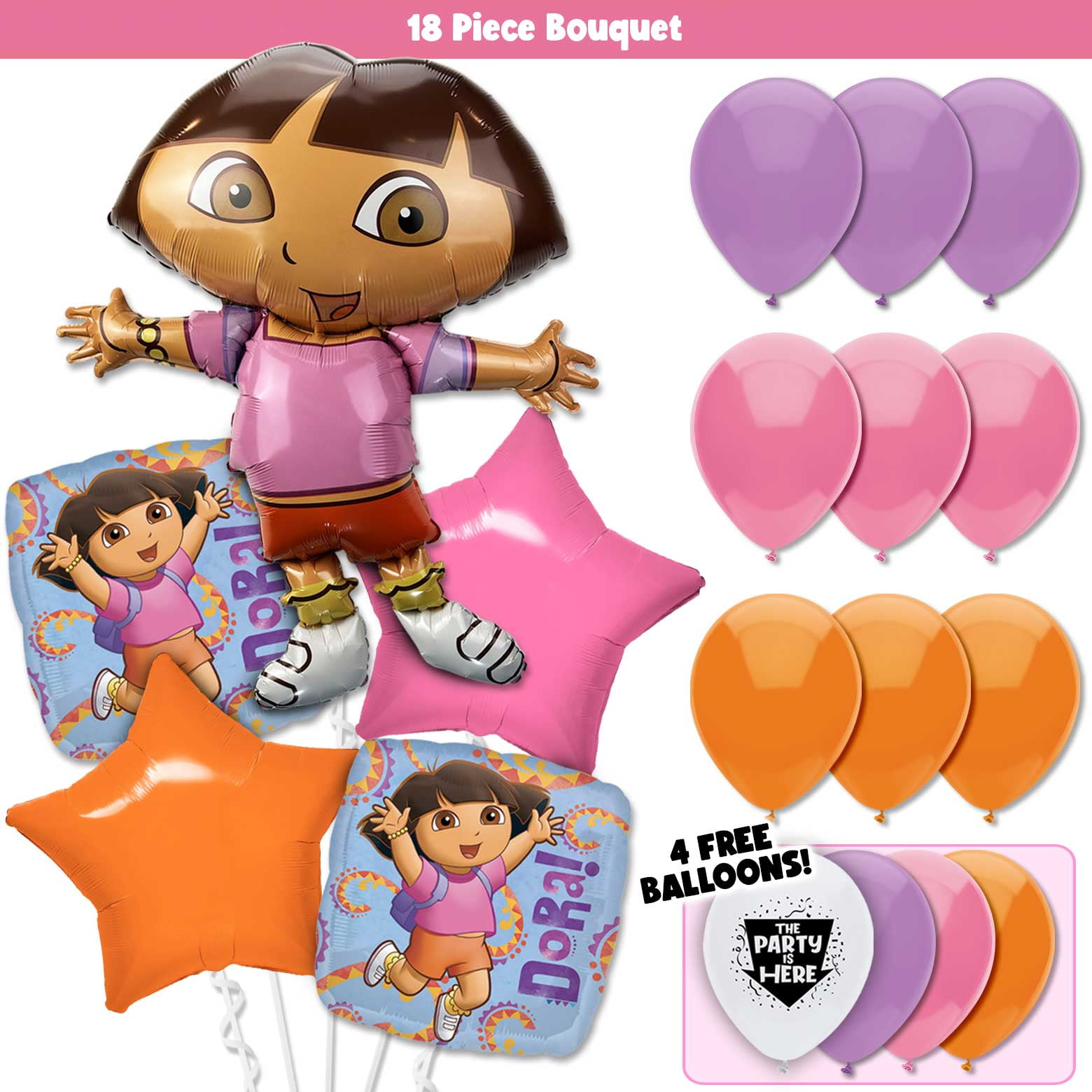 18pc Dora the Explorer Deluxe Balloon Bouquet - Quality Party Birthday ...
