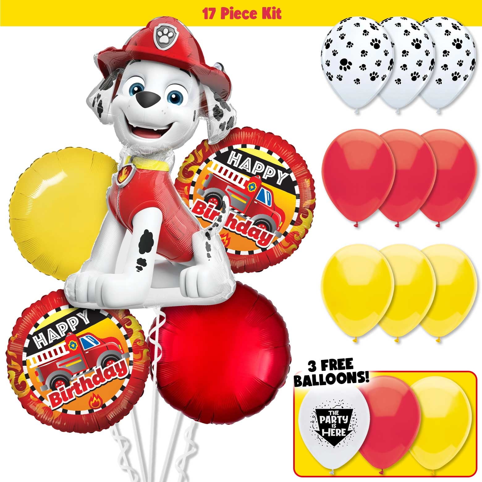 17pc Paw Patrol Marshall Fire Truck Dalmatian Doggy Marshall Birthday ...
