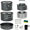 17pcs Camping Cookware Set - Lightweight Camping Cookware Mess Kit for ...