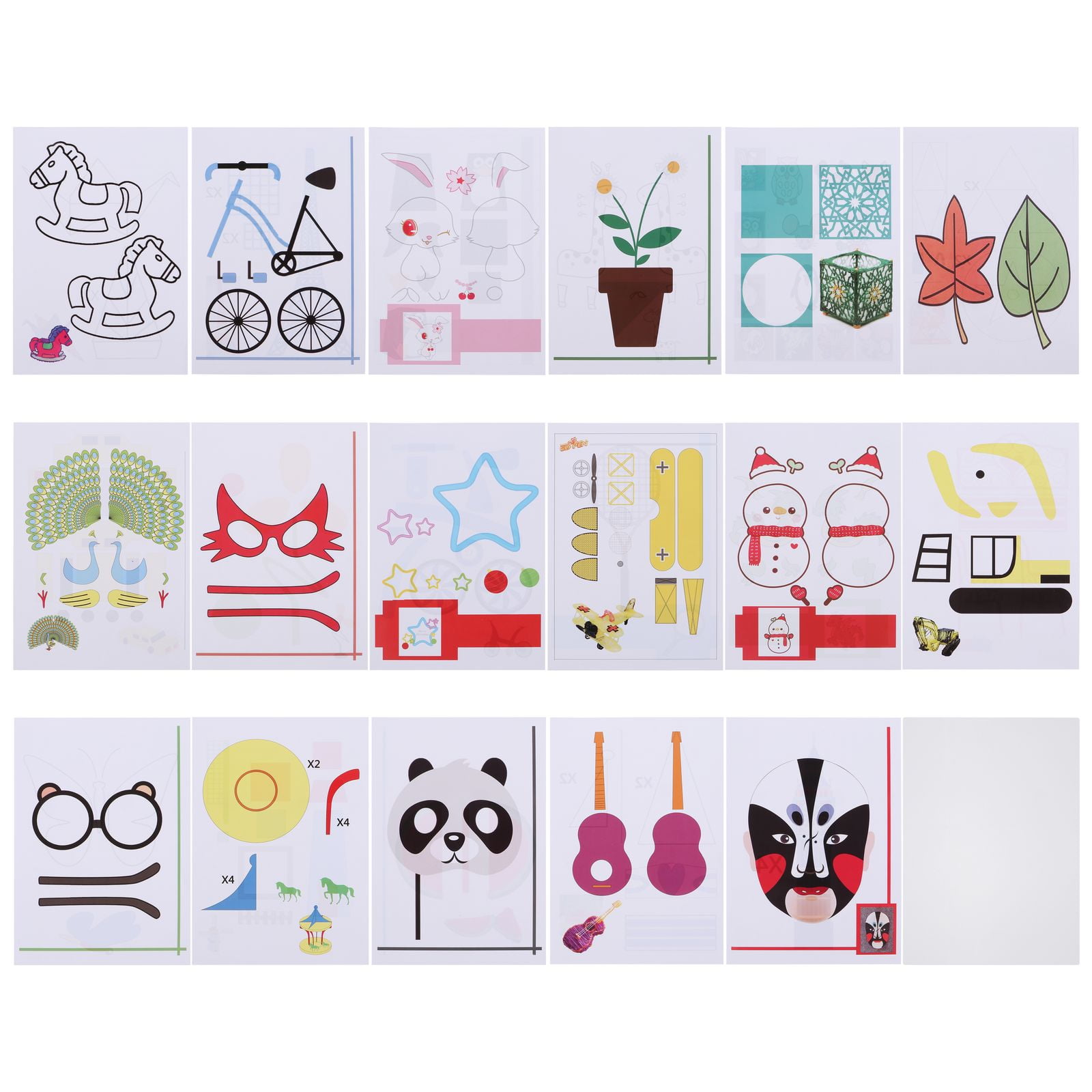 17pcs Children 3D Printer Drawing Paper Models Paper Molds for Kids ...