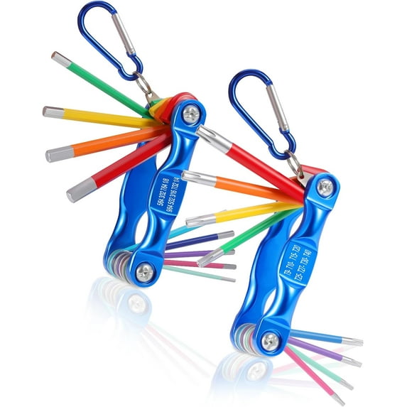 17pcs Folding Allen Wrench Set SAE & Star Sizes/Torx Wrench Set ...