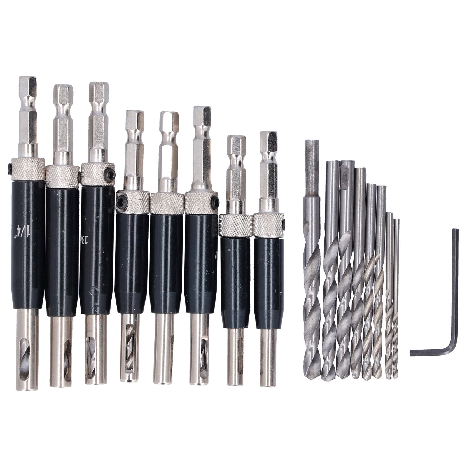 17pcs Hinge Drills Set Self Centering Door Drill Bit Kit With Hex
