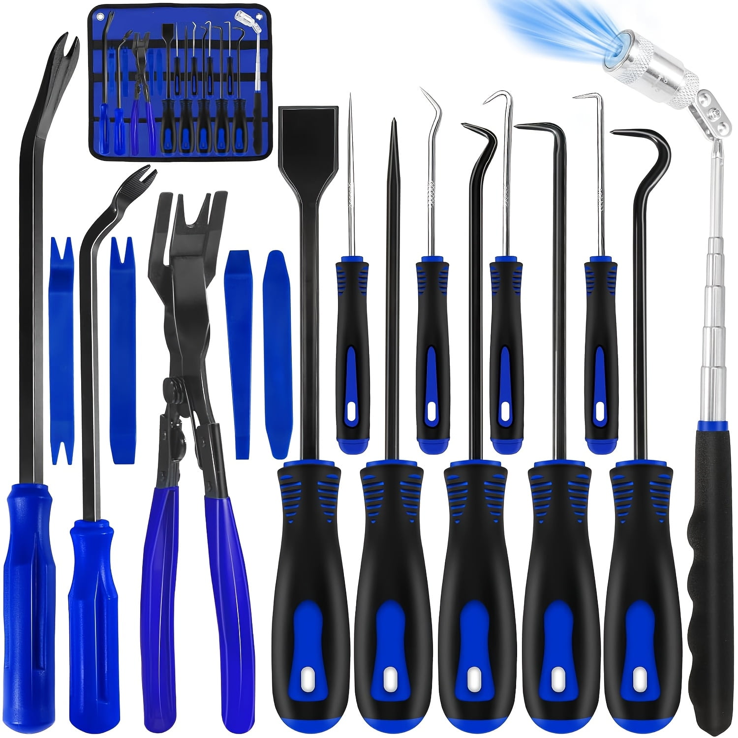 17pcs Hook and Pick Tool Set with Scraper Auto Clip Removal Plier ...