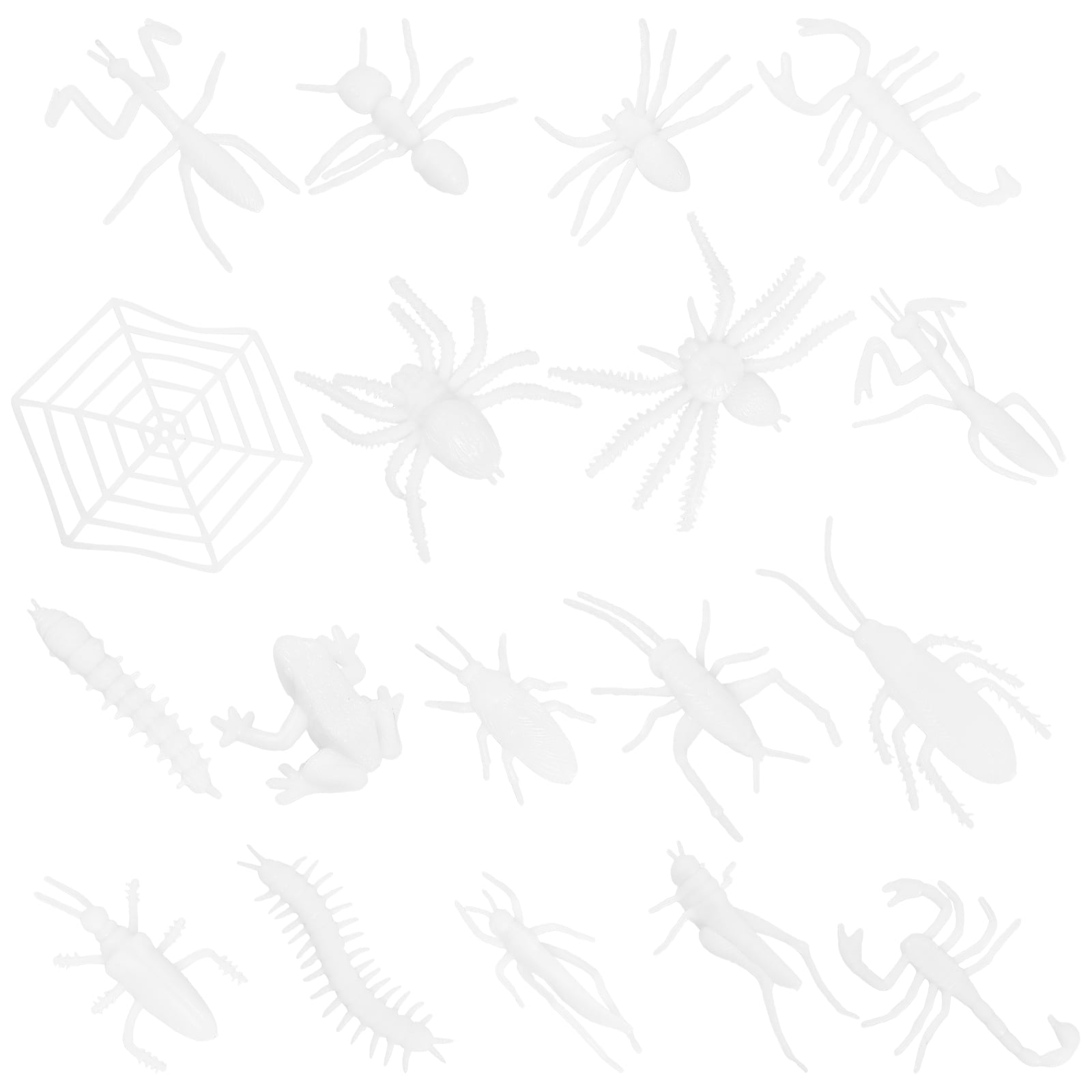 17pcs Small Plastic Insect Models Uncolored Insects Stand Table Decors ...