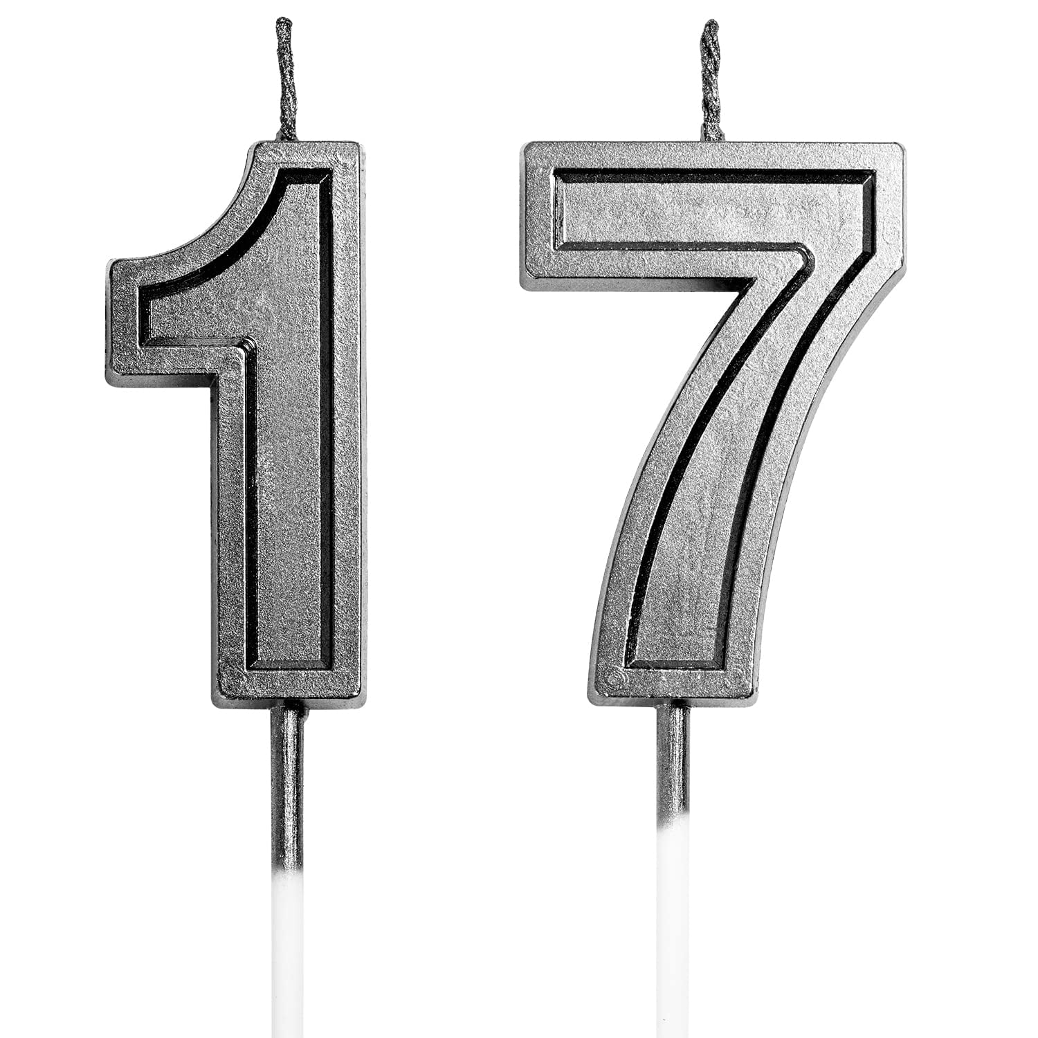 17th & 71st Birthday Candles Number 17 71 Cake Topper Happy Birthday ...