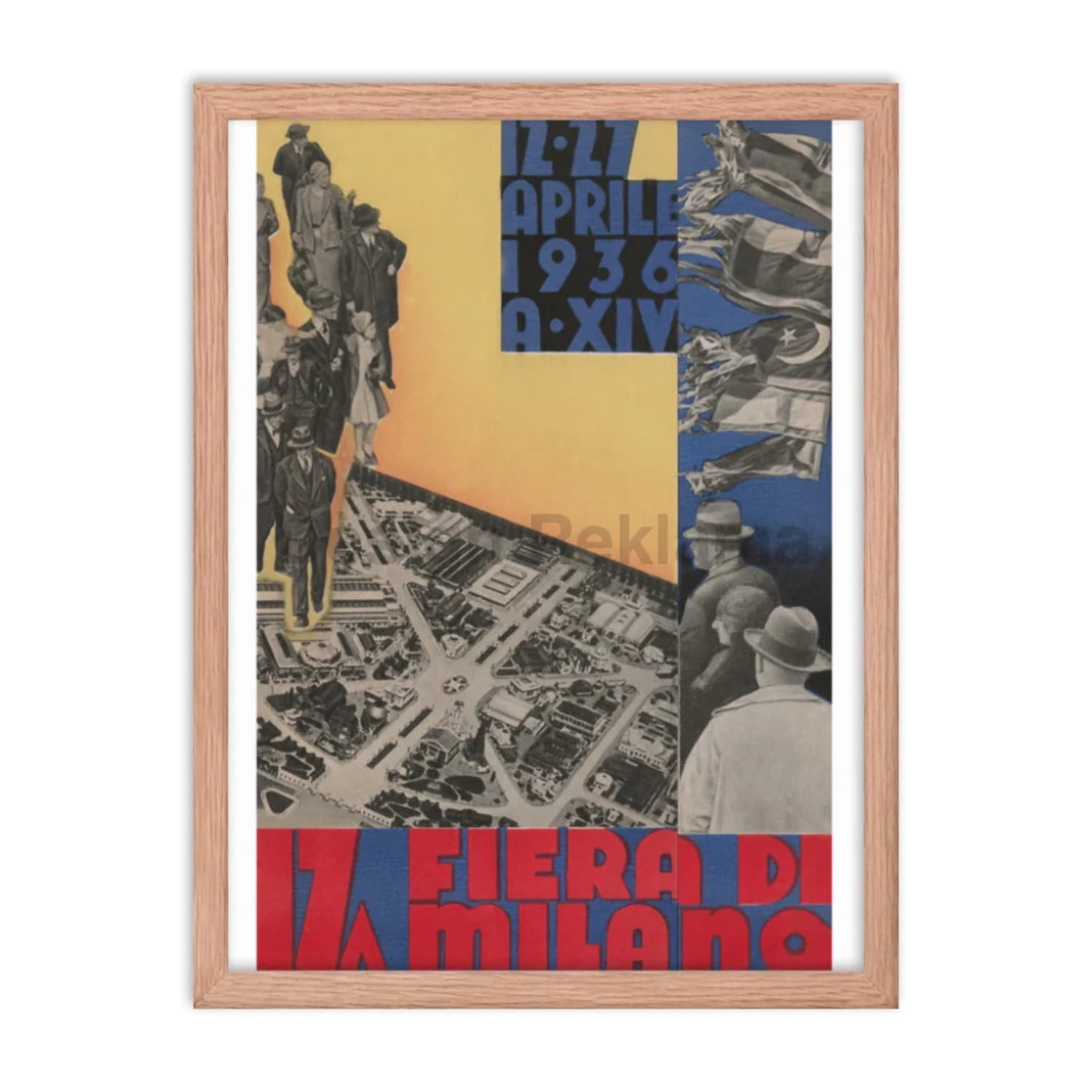 17th Milan Fair, Italy April 1936. Framed Vintage Travel Poster ...