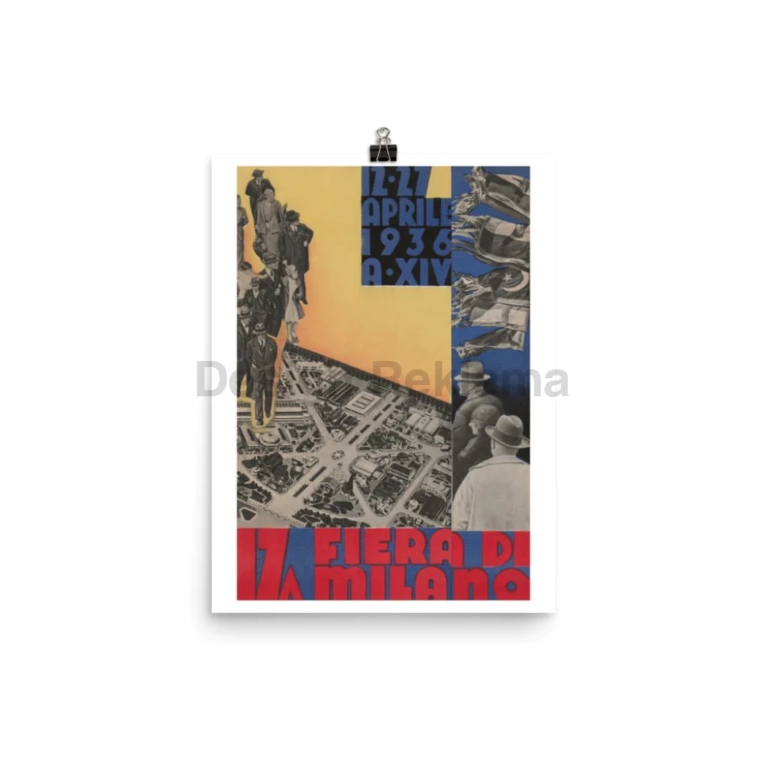 17th Milan Fair, Italy April 1936. Unframed Vintage Travel Poster ...