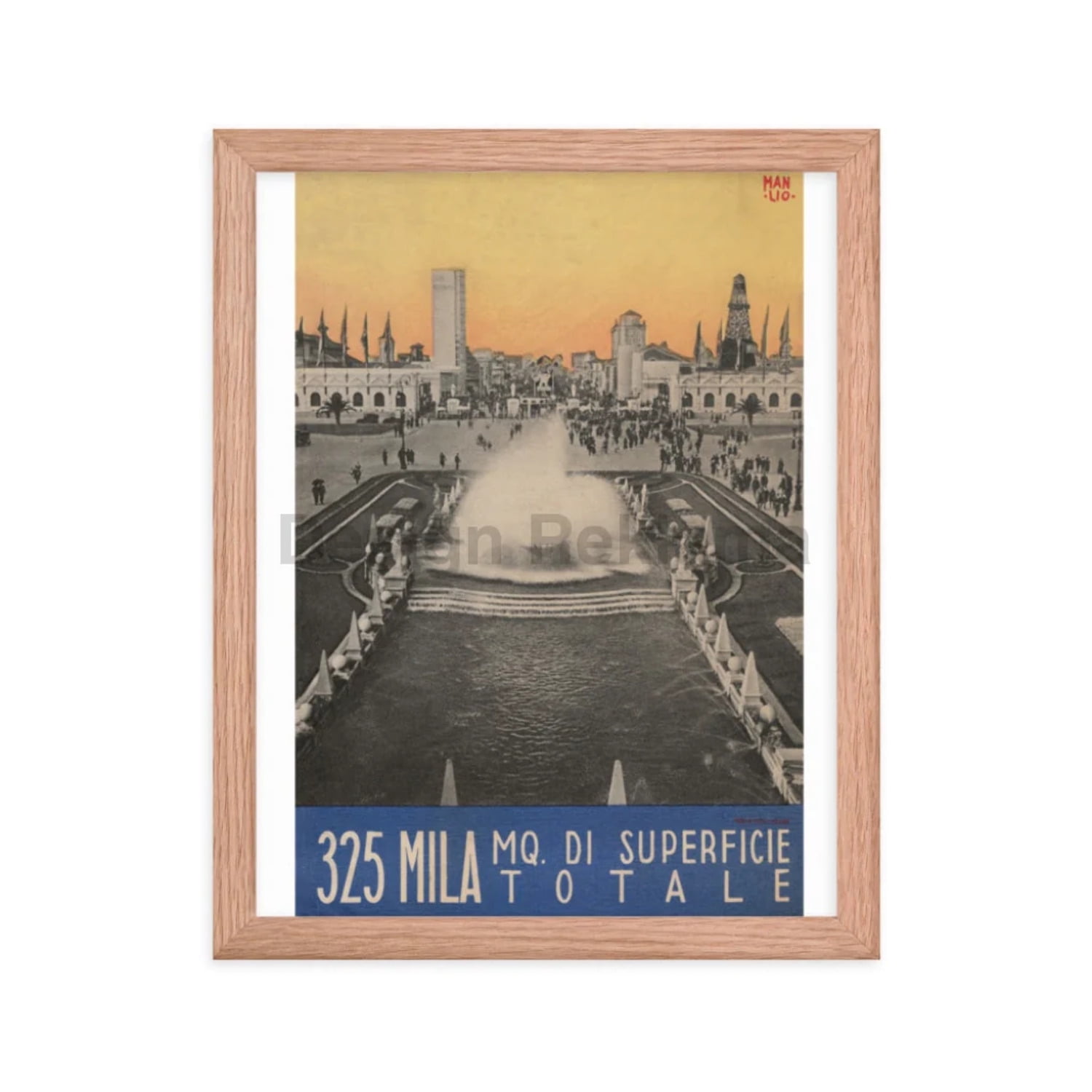 17th Milan, Italy Fair April 1935 Version 2. Framed Vintage Travel ...