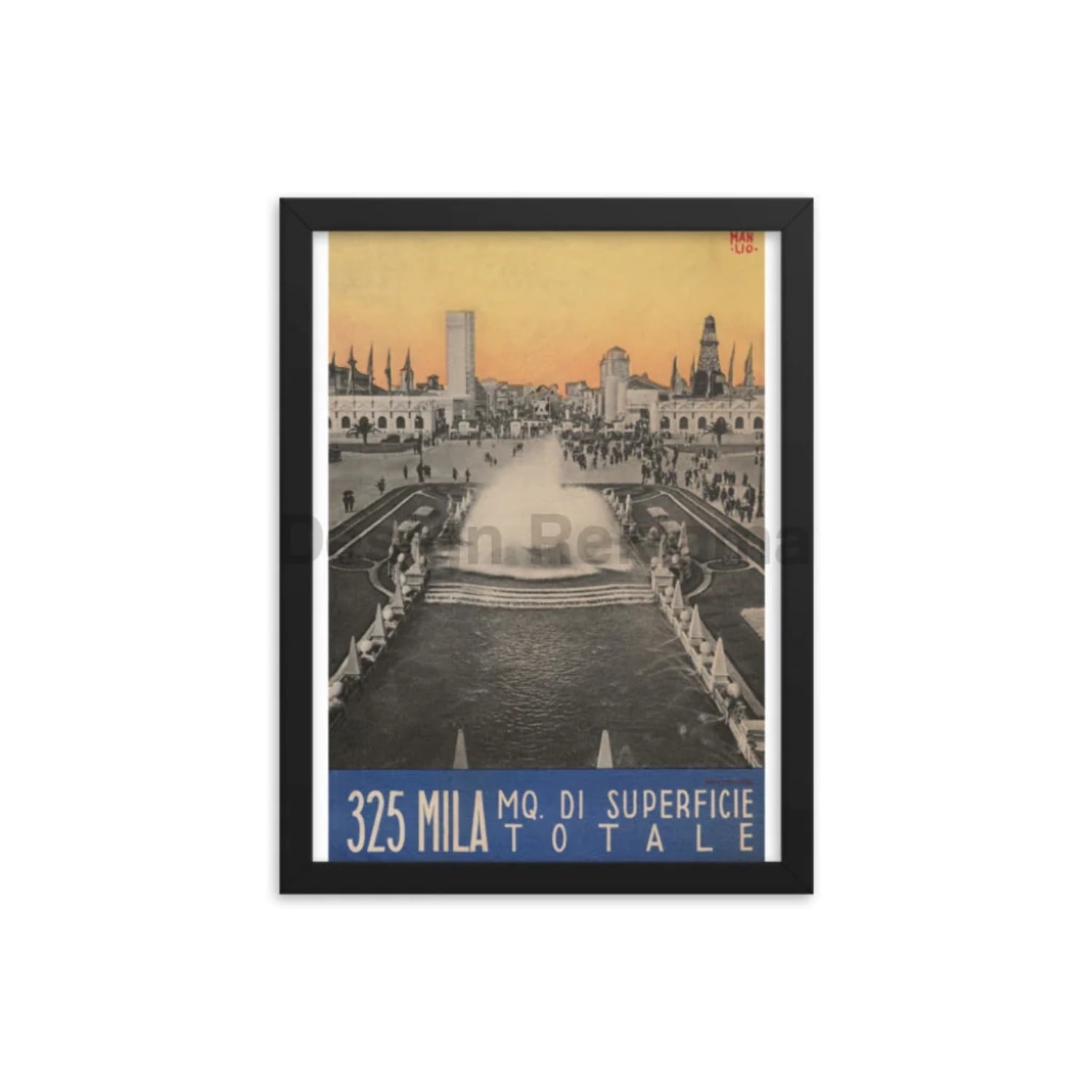 17th Milan, Italy Fair April 1935 Version 2. Framed Vintage Travel ...