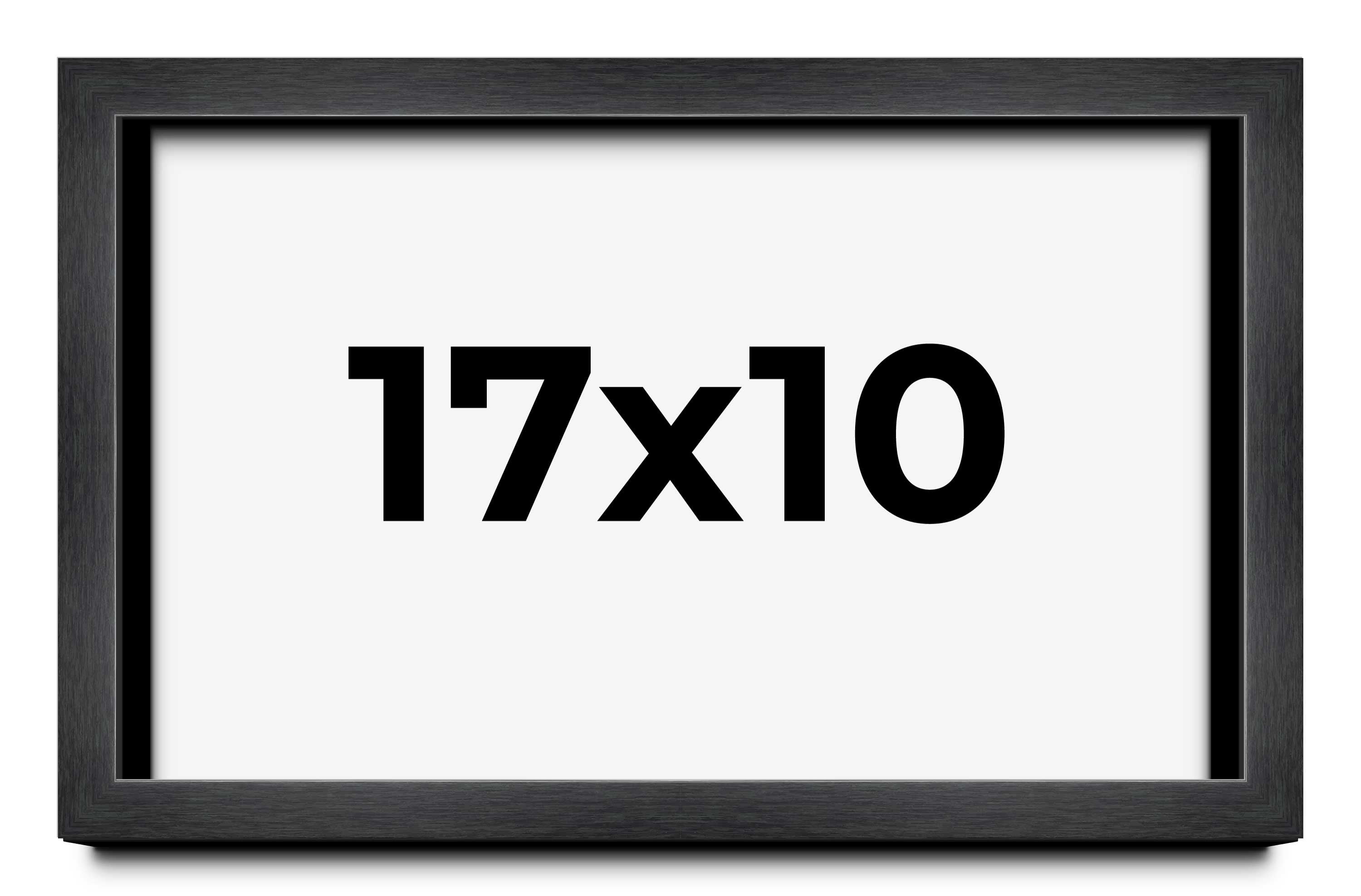 17x10 Frame Black Charcoal Grey Wood Textured Picture Frame | 0.75 Inch ...