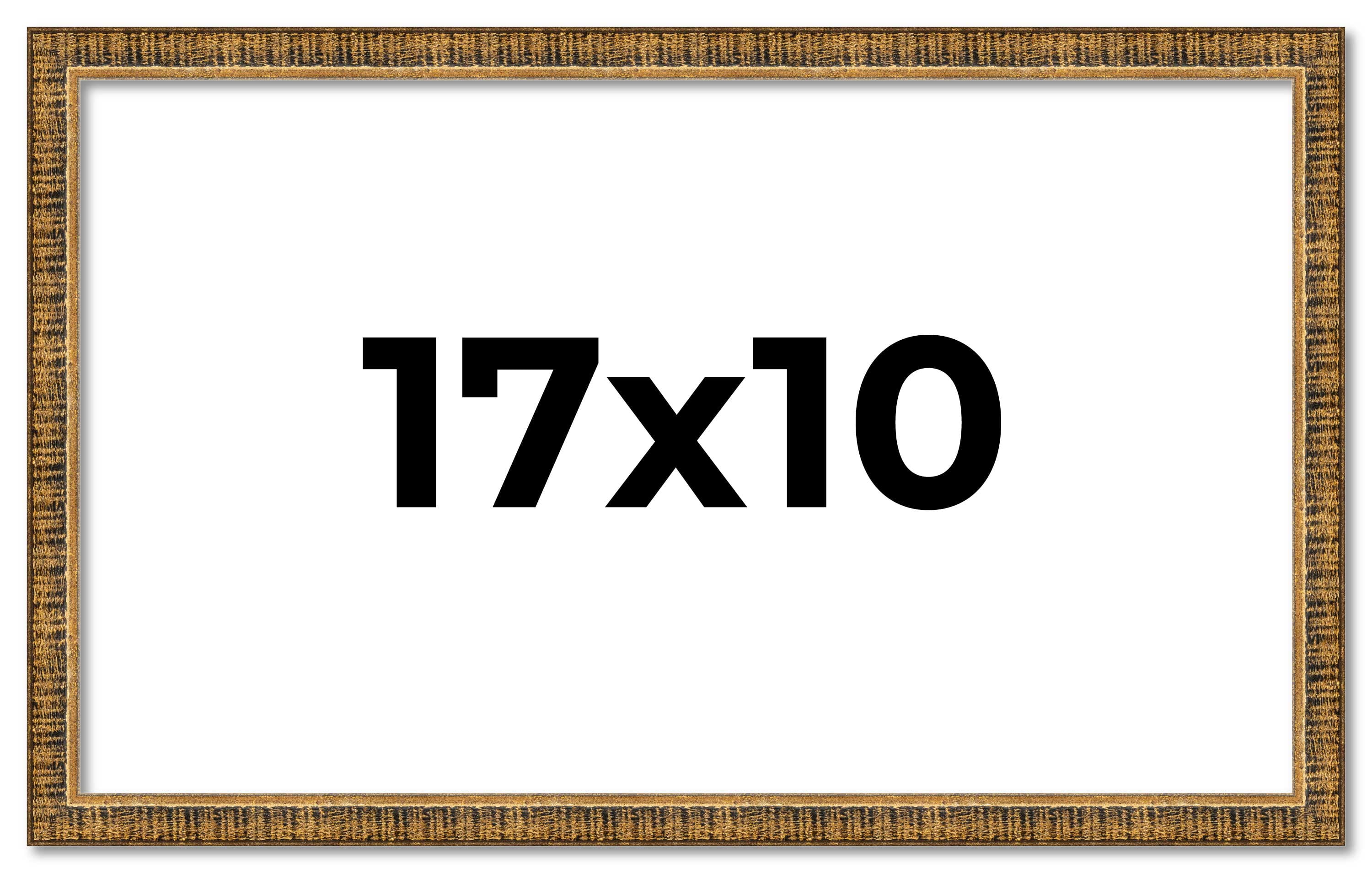 17x10 Frame Gold Kingsley Distressed Solid Wood Picture Frame Width 0. ...