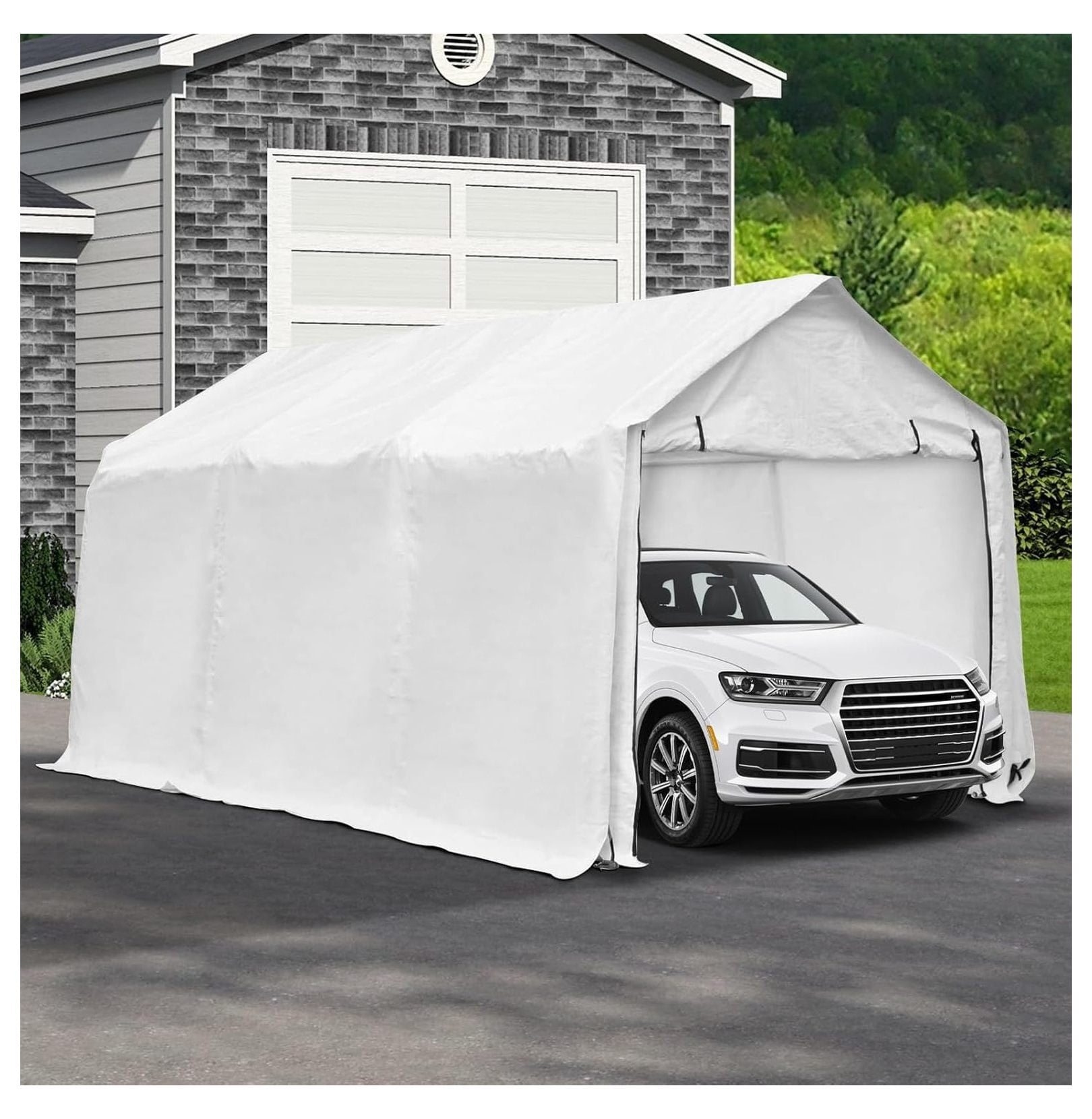 17x10 ft Carport Canopy Heavy Duty Waterproof Garage Car Shelter ...