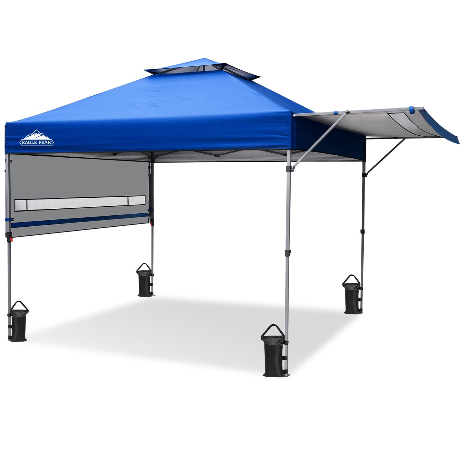 17x10ft Outdoor Instant Gazebo Canopy with Dual Half Awnings, Quick ...