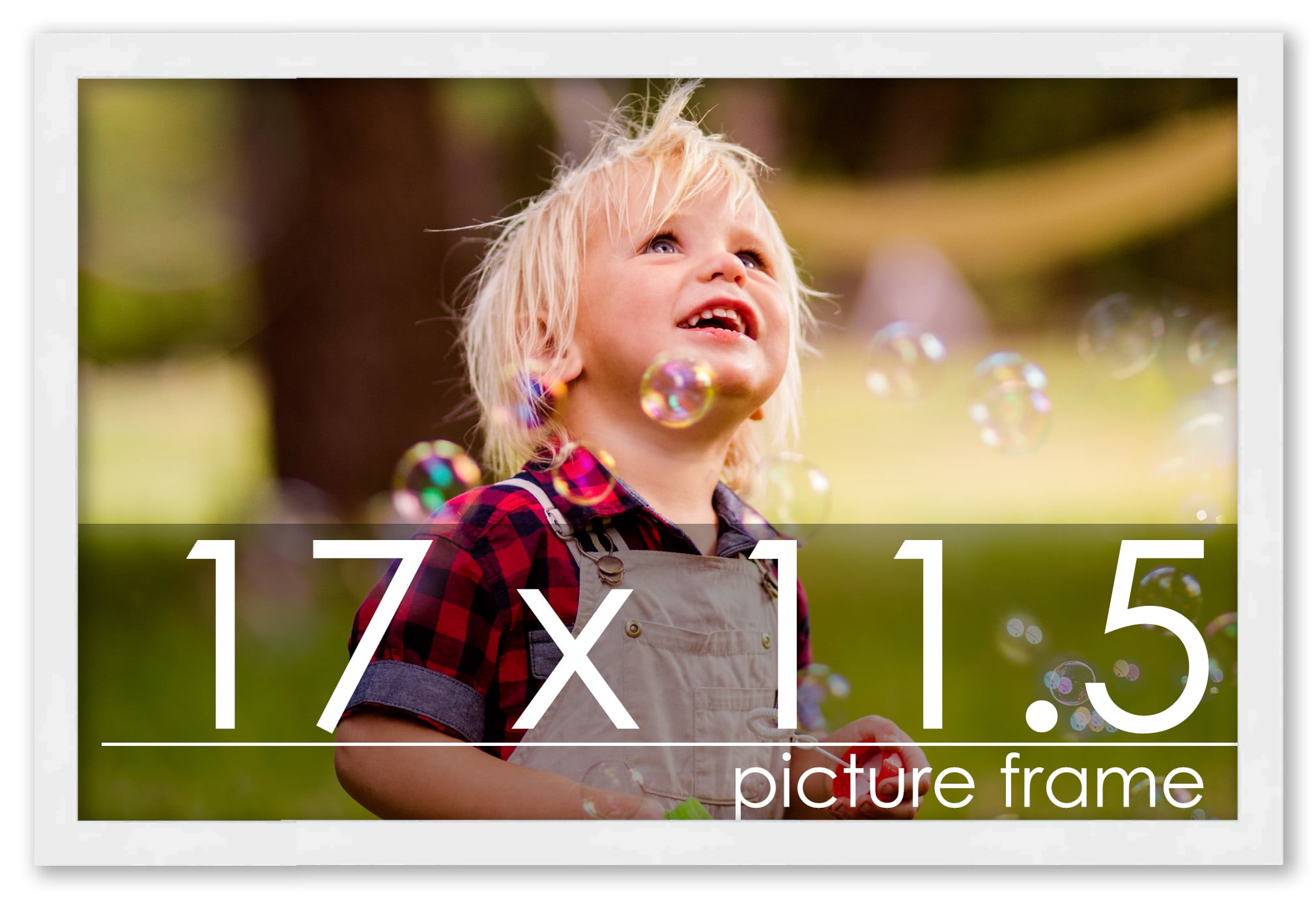 17x11.5 White Wood Picture Frame - UV Acrylic, Foam Board Backing ...