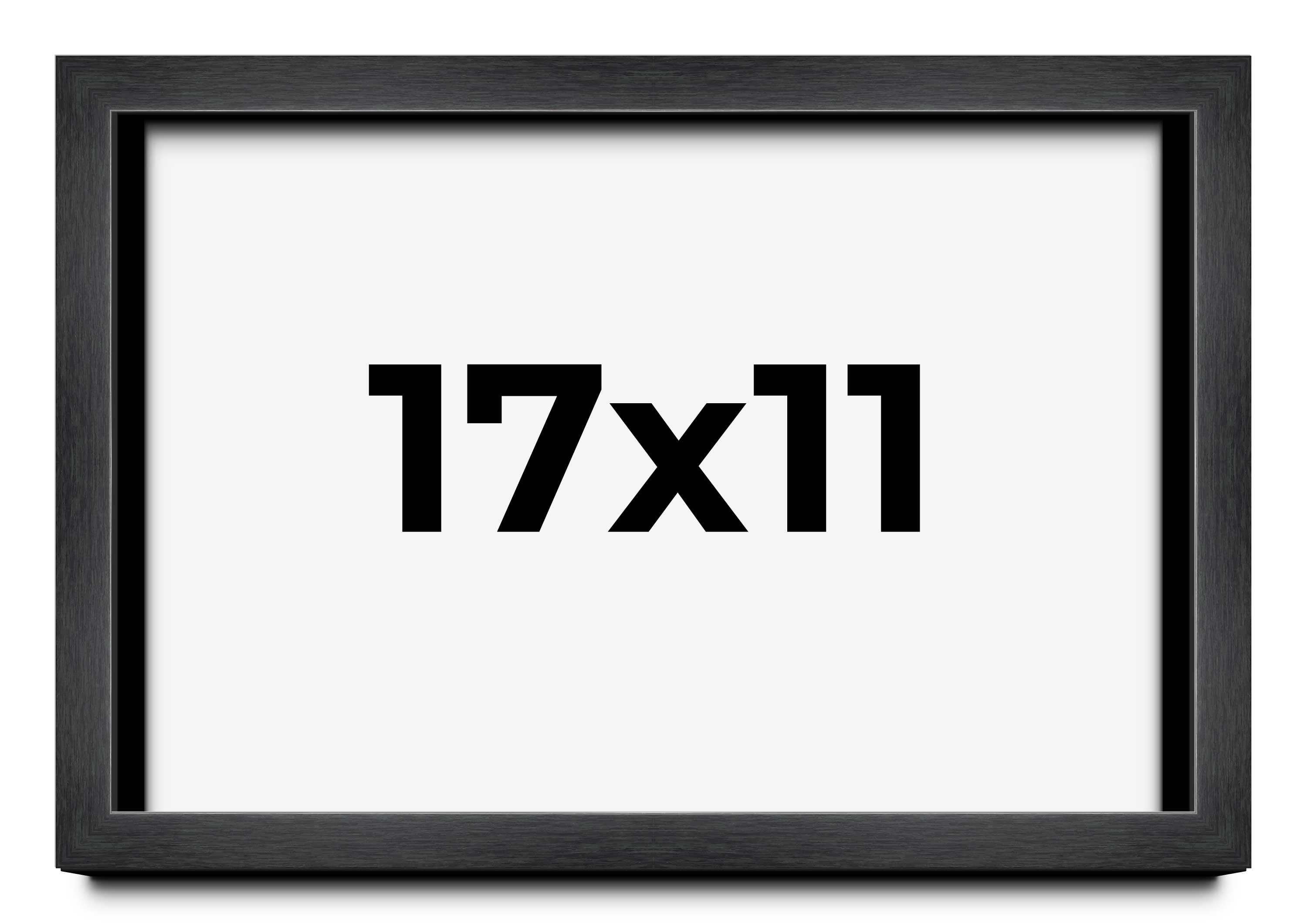17x11 Frame Black Charcoal Grey Wood Textured Picture Frame | 0.75 Inch ...