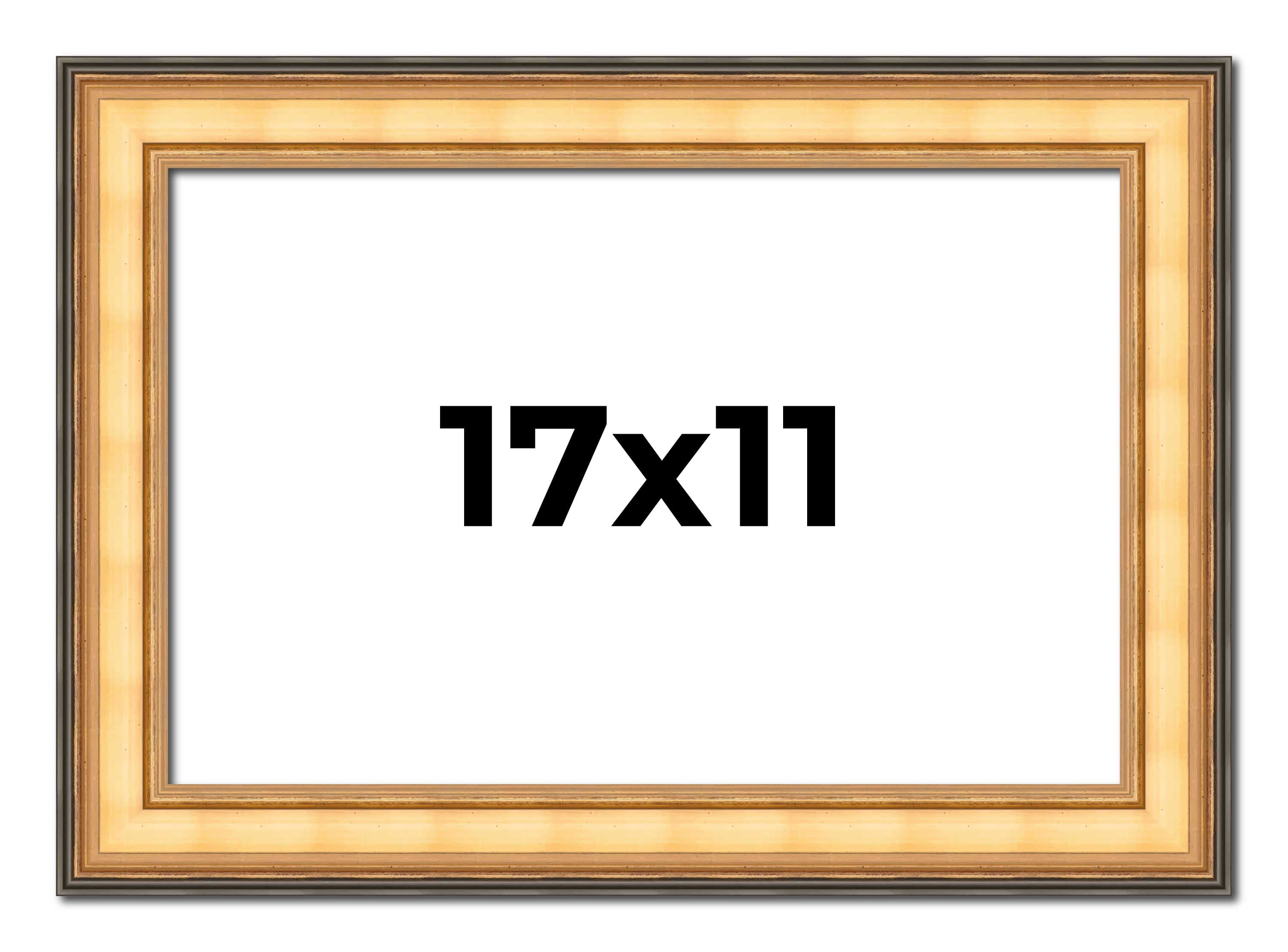 17x11 Frame Gold Plein Aire Solid Wood Picture Frame Width 2 Inches ...