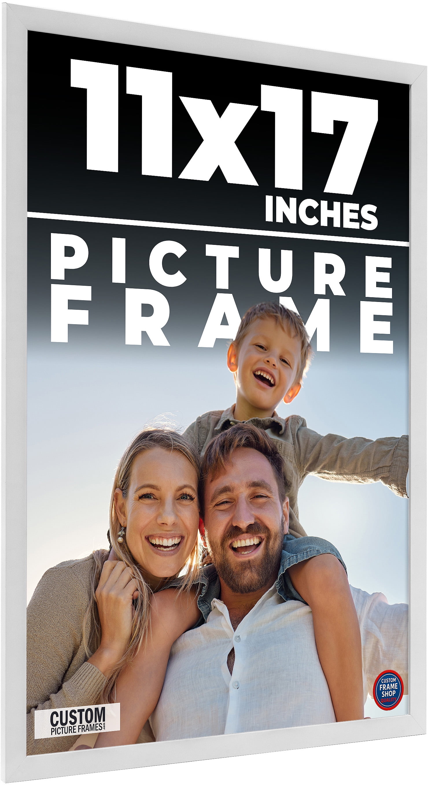 17x11 White Wood Picture Frame - UV Acrylic, Foam Board Backing ...