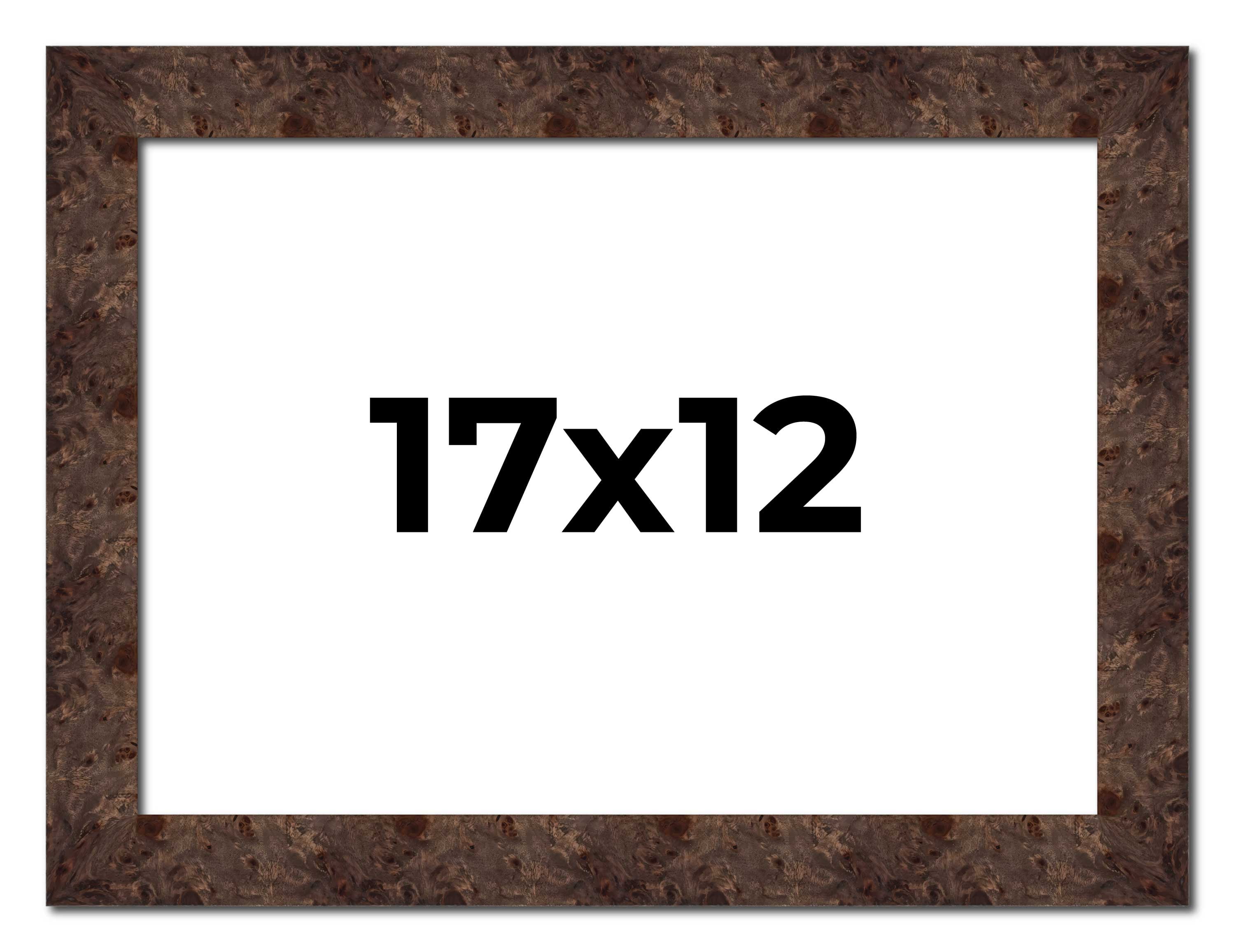 17x12 Frame Brown Burl Real Wood Picture Frame Width 1.625 Inches ...