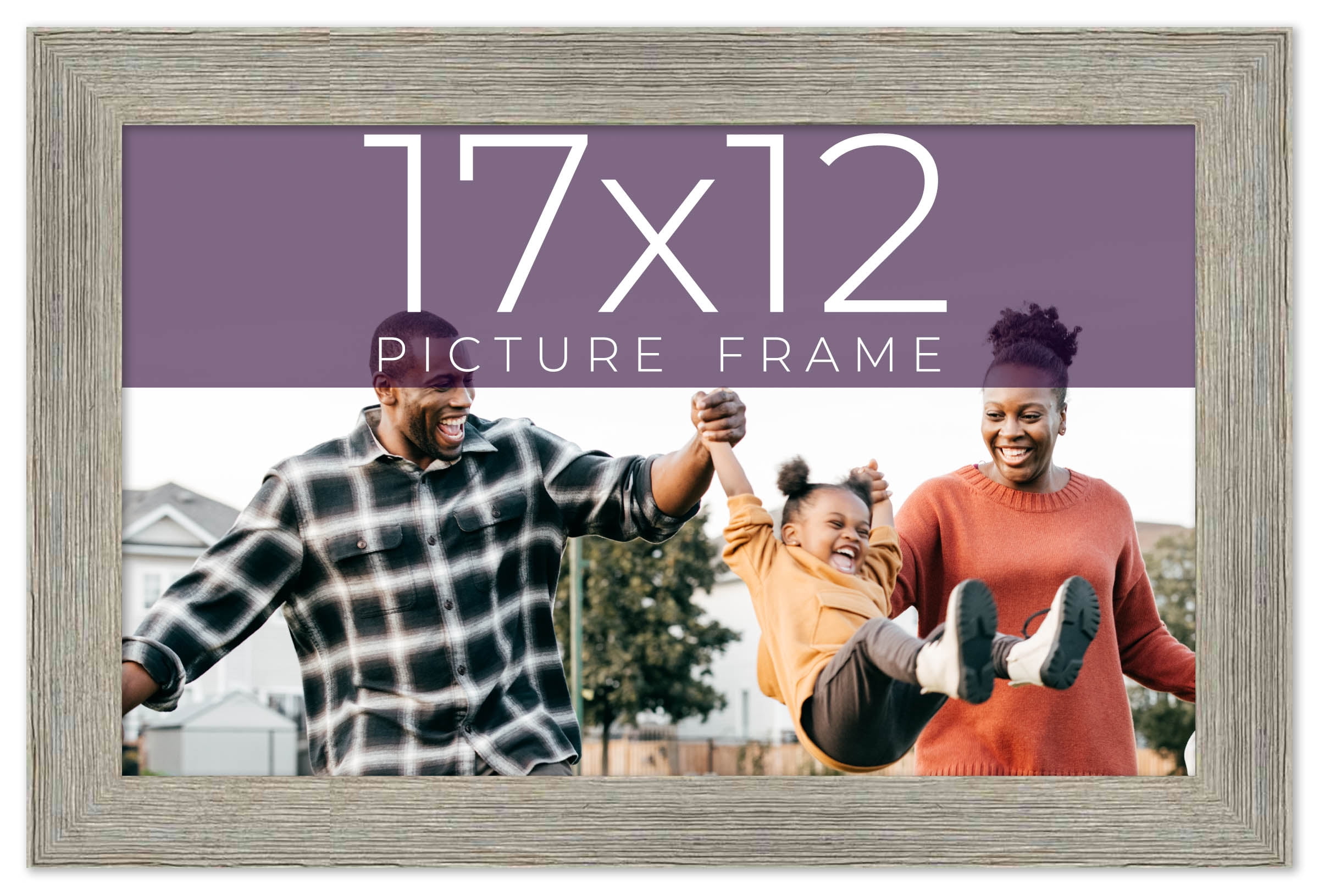 17x12 Frame Grey Real Wood Picture Frame Width 1.5 Inches | Interior ...