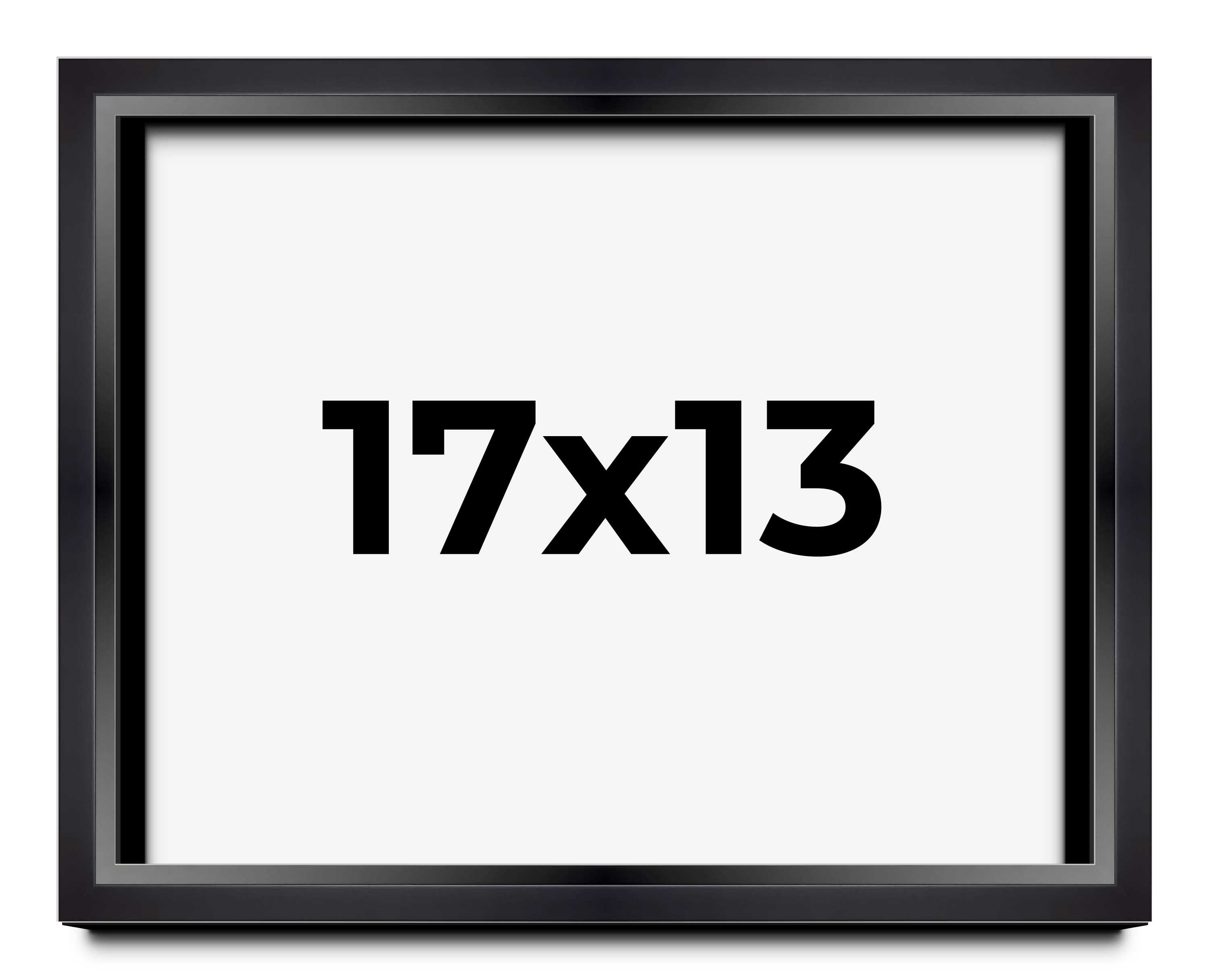 17x13 Shadow Box Frame Black | 1.25 inches Deep Real Wood Contemporary ...