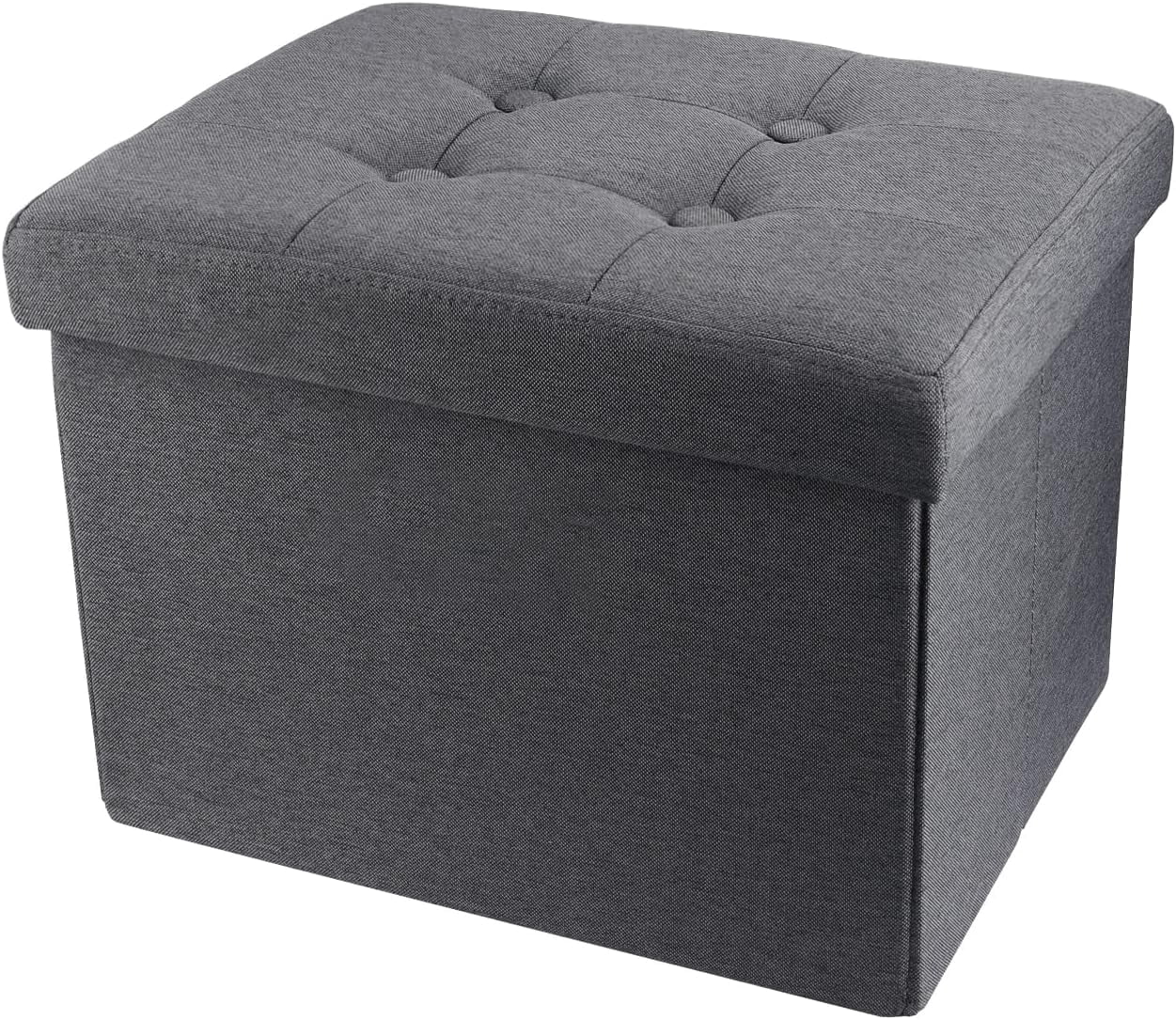 "17x13x13 Inch Foldable Storage Ottoman - Grey Footrest Stool for ...