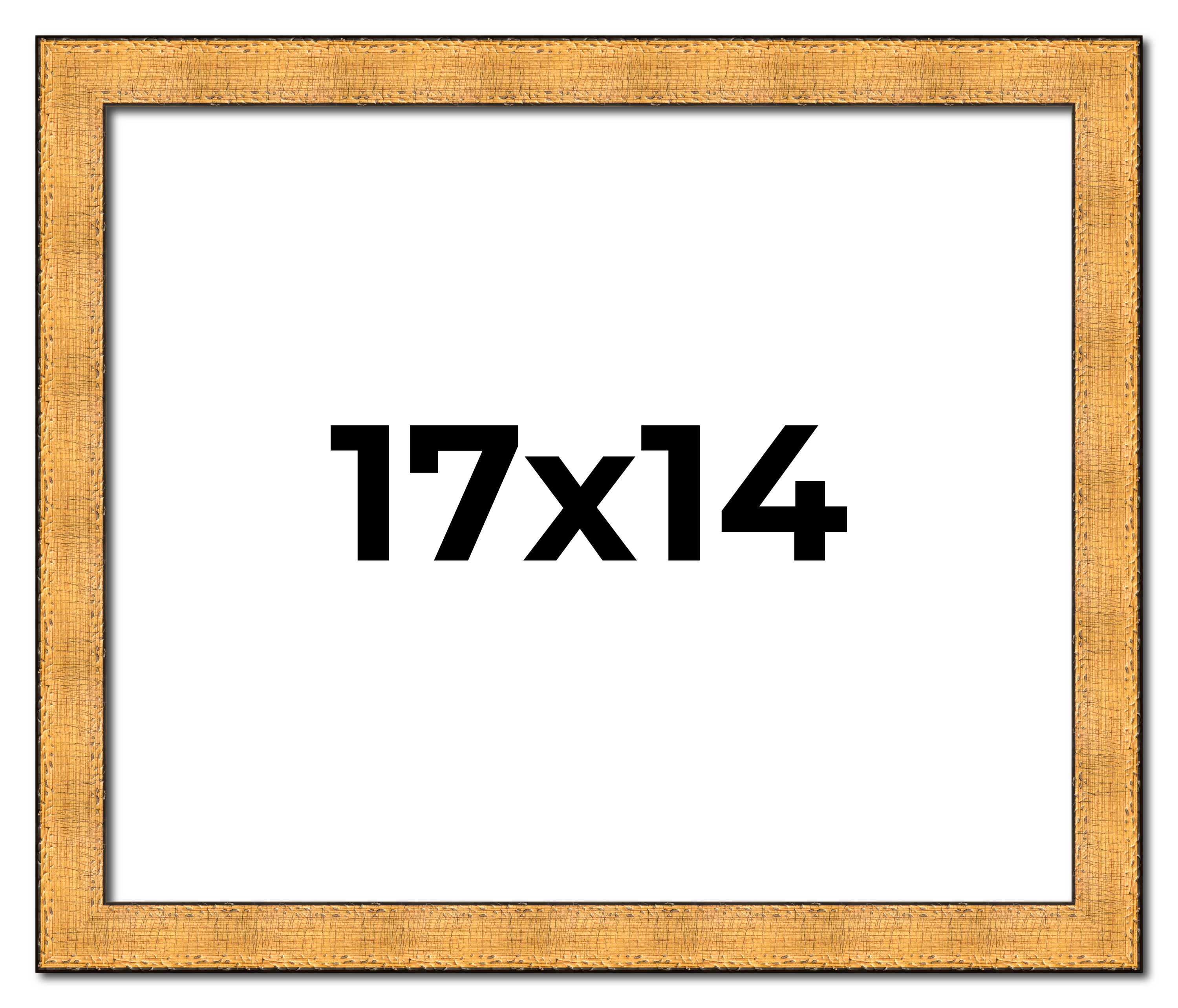 17x14 Frame Gold Rustic Solid Wood Picture Frame | 1.25 Inch Wide ...