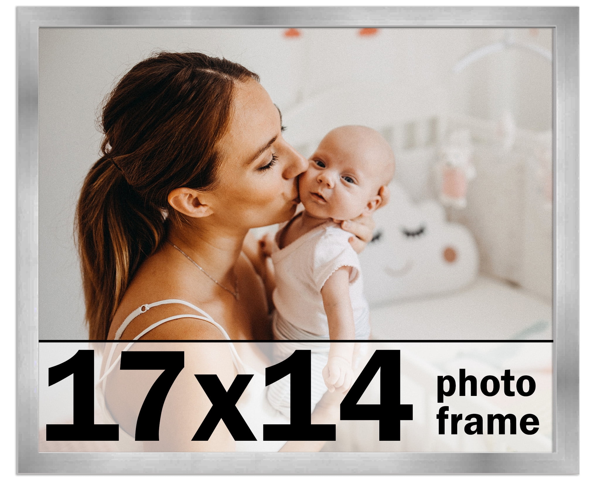 17x14 Frame Silver Stainless Steel Solid Wood Picture Frame | 0.75 Inch ...