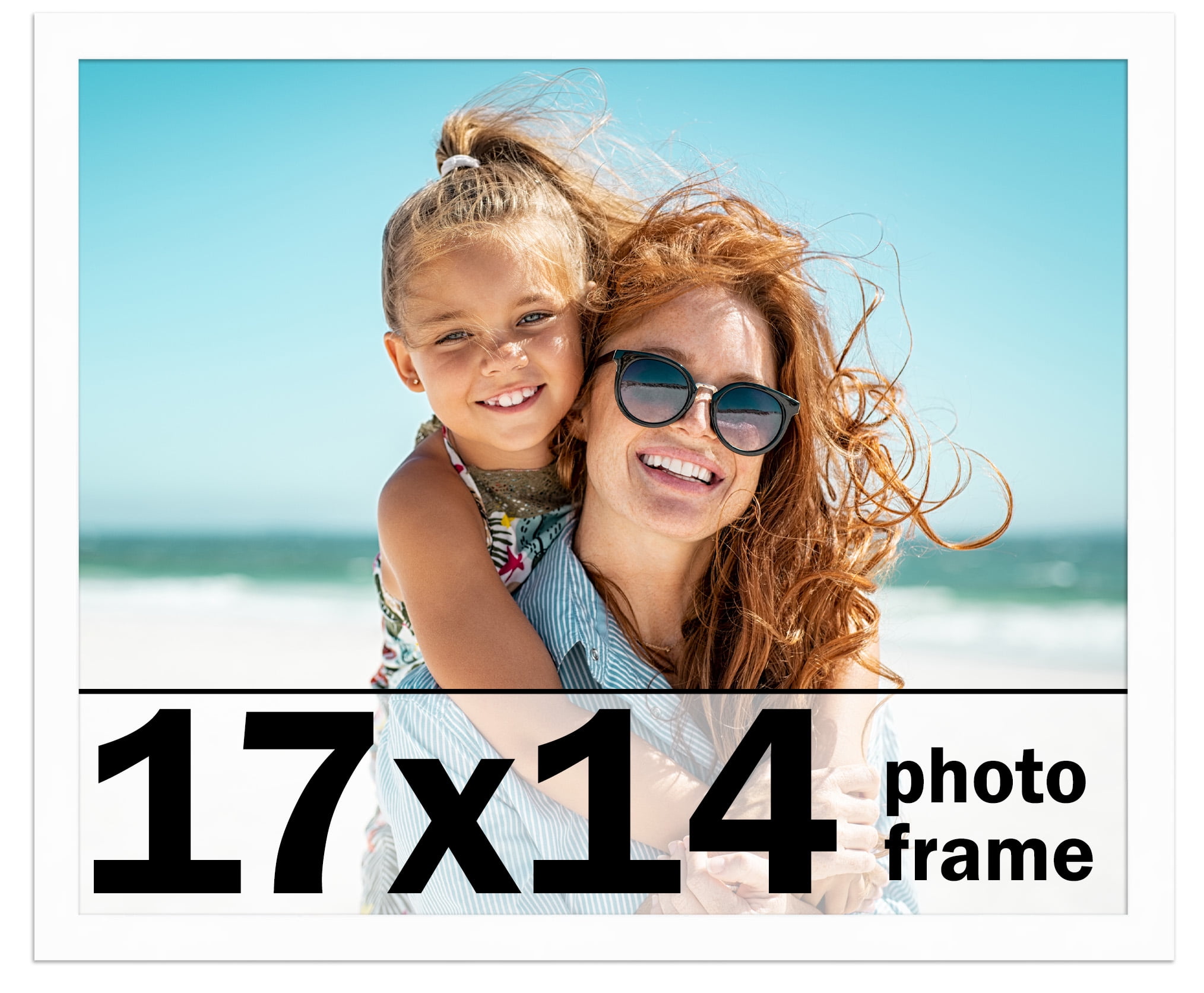 CountryArtHouse 17x14 White Solid Wood Picture Frame, UV Acrylic ...