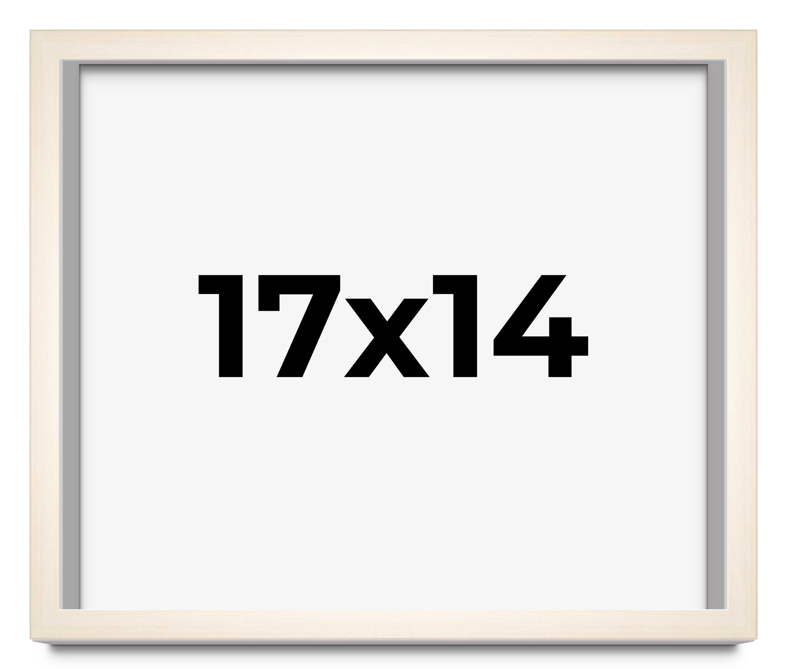 17x14 Frame White Wash Solid Wood Picture Frame | 0.8125 Inch Moulding ...