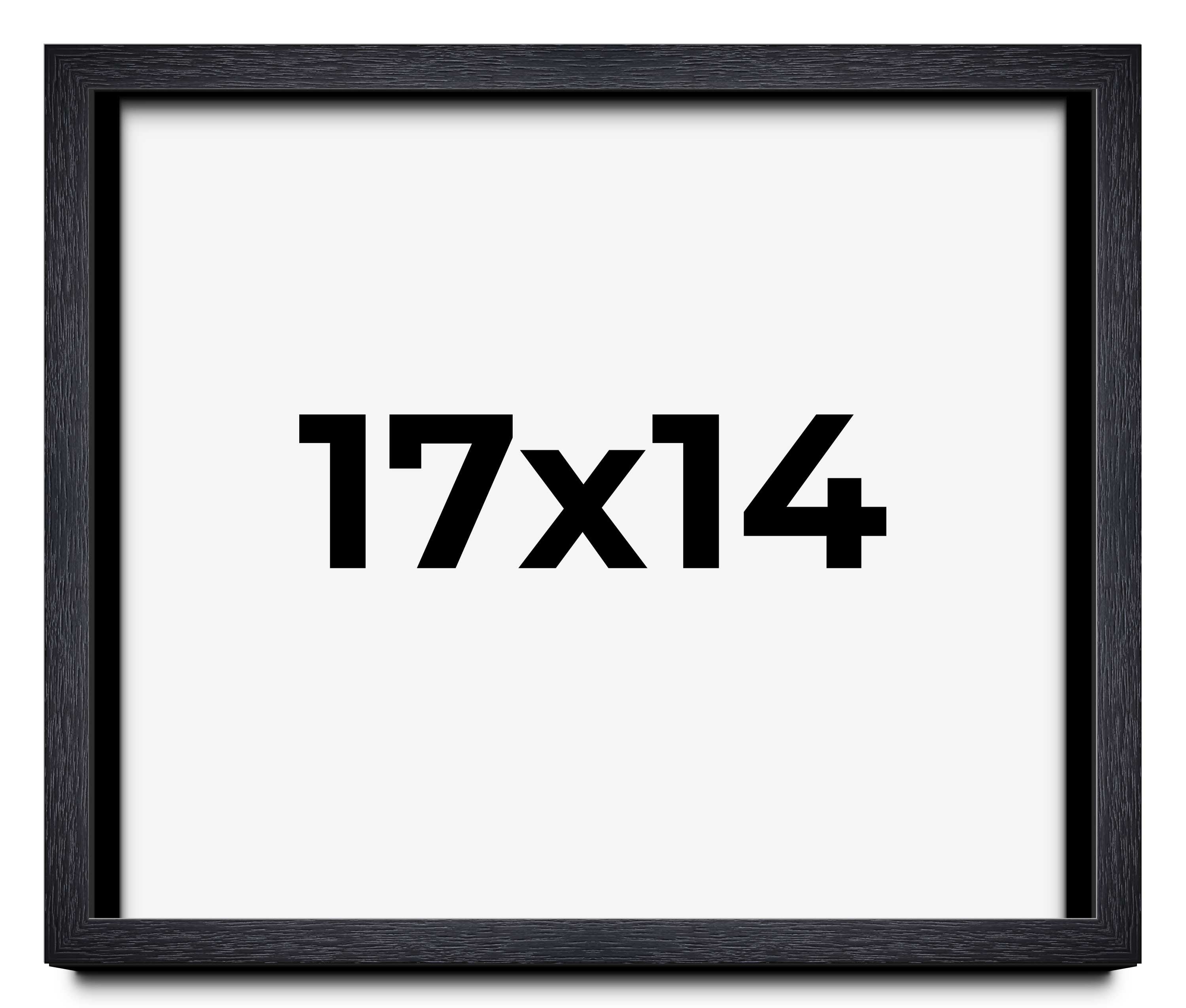 17x14 Shadow Box Frame Black | 1 Inches Deep Real Wood Farmhouse ...