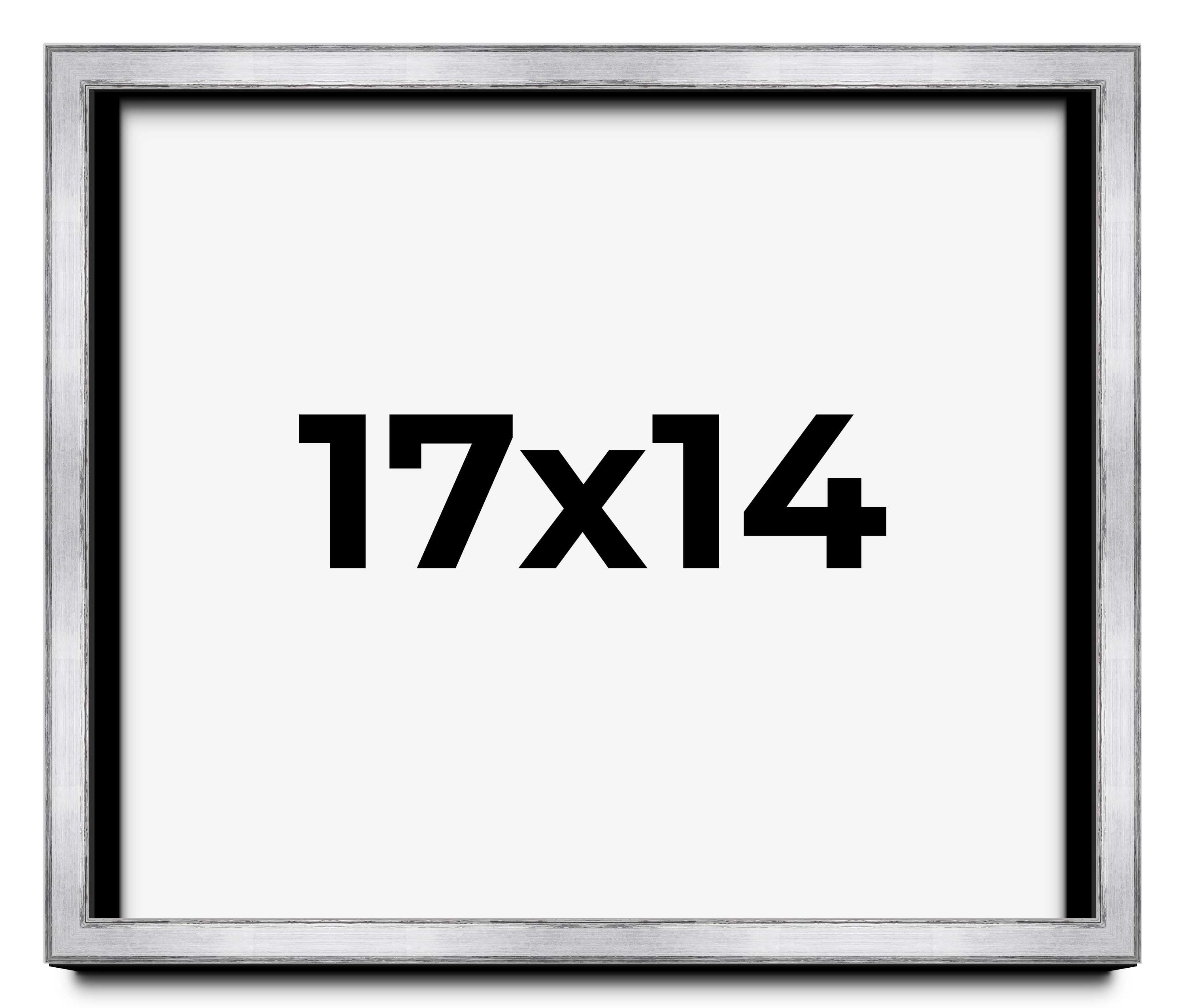 17x14 Shadow Box Frame Silver | 1.375 Inches Deep Real Wood ...