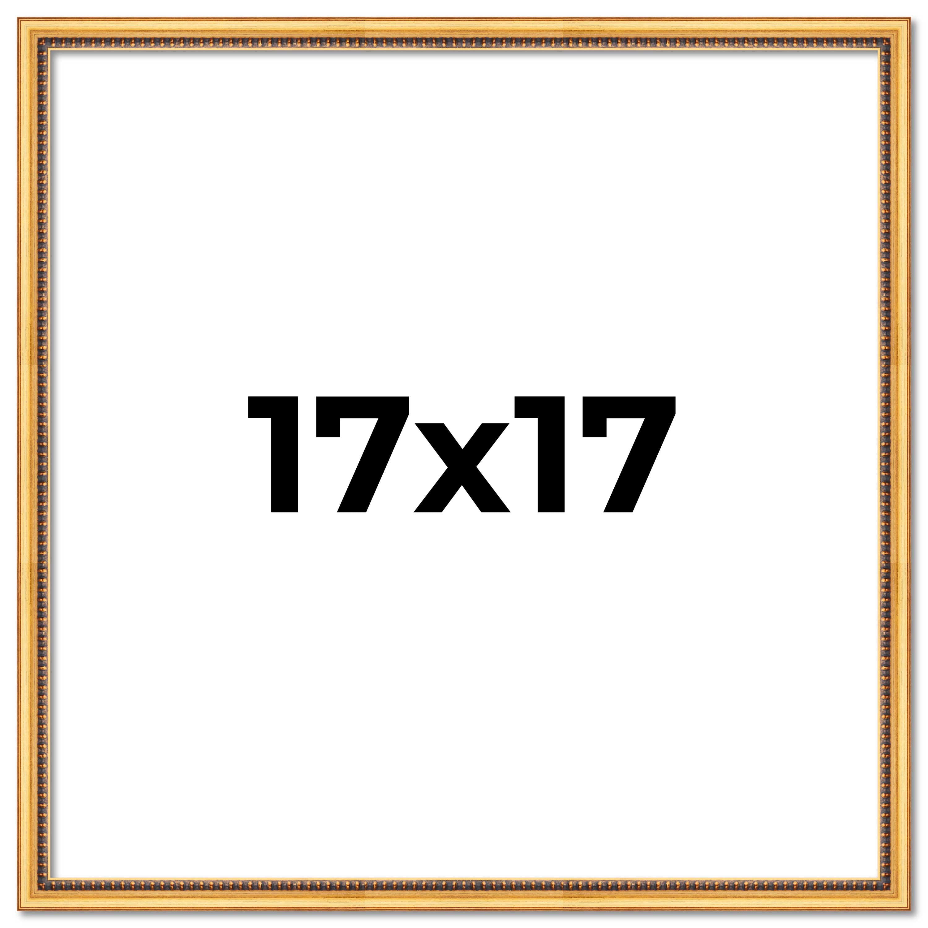 17x17 Frame Beaded Gold Solid Wood Picture Frame | 0.75 Inches Moulding ...