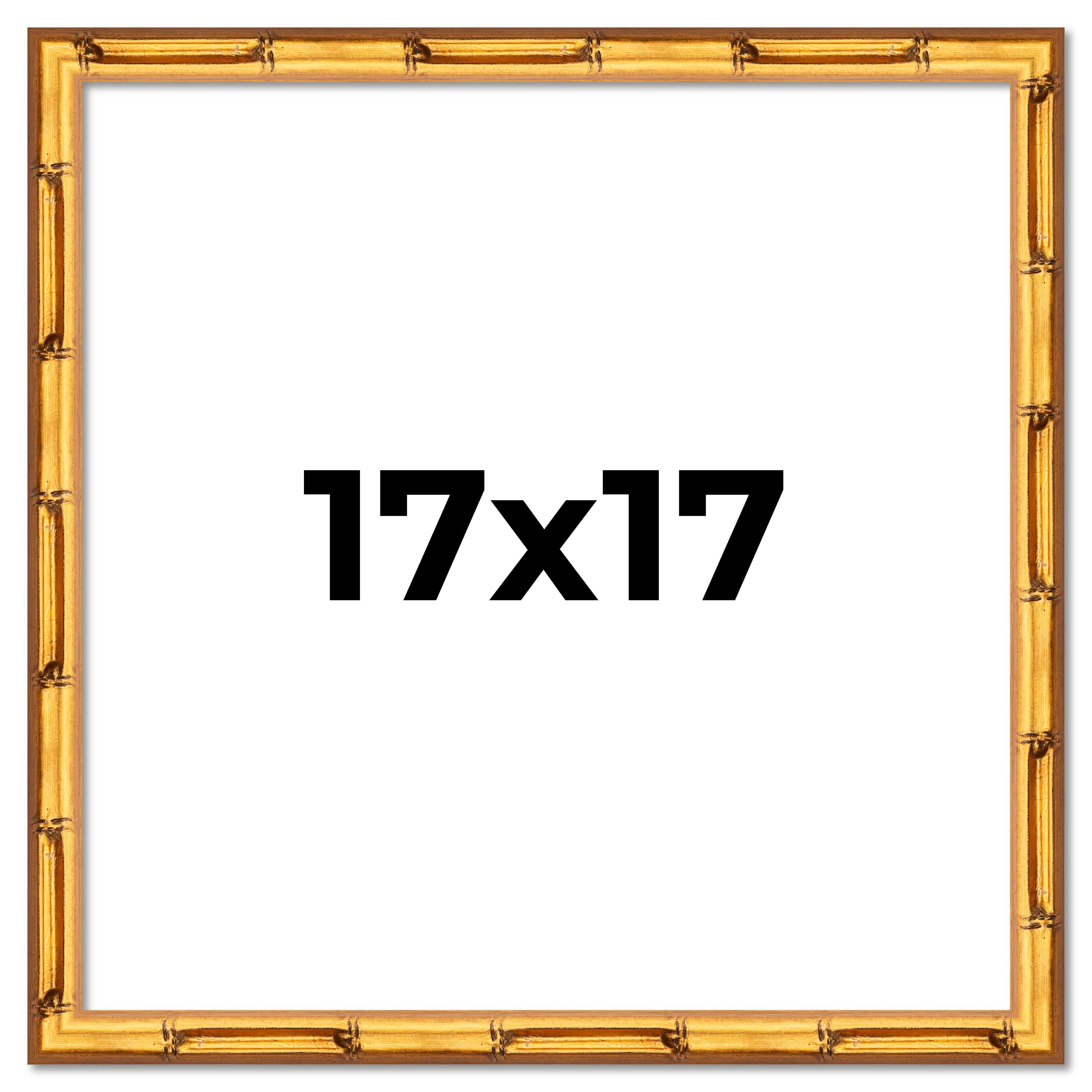 17x17 Frame Gold Bamboo Picture Frame - Modern Photo Frame Includes UV ...