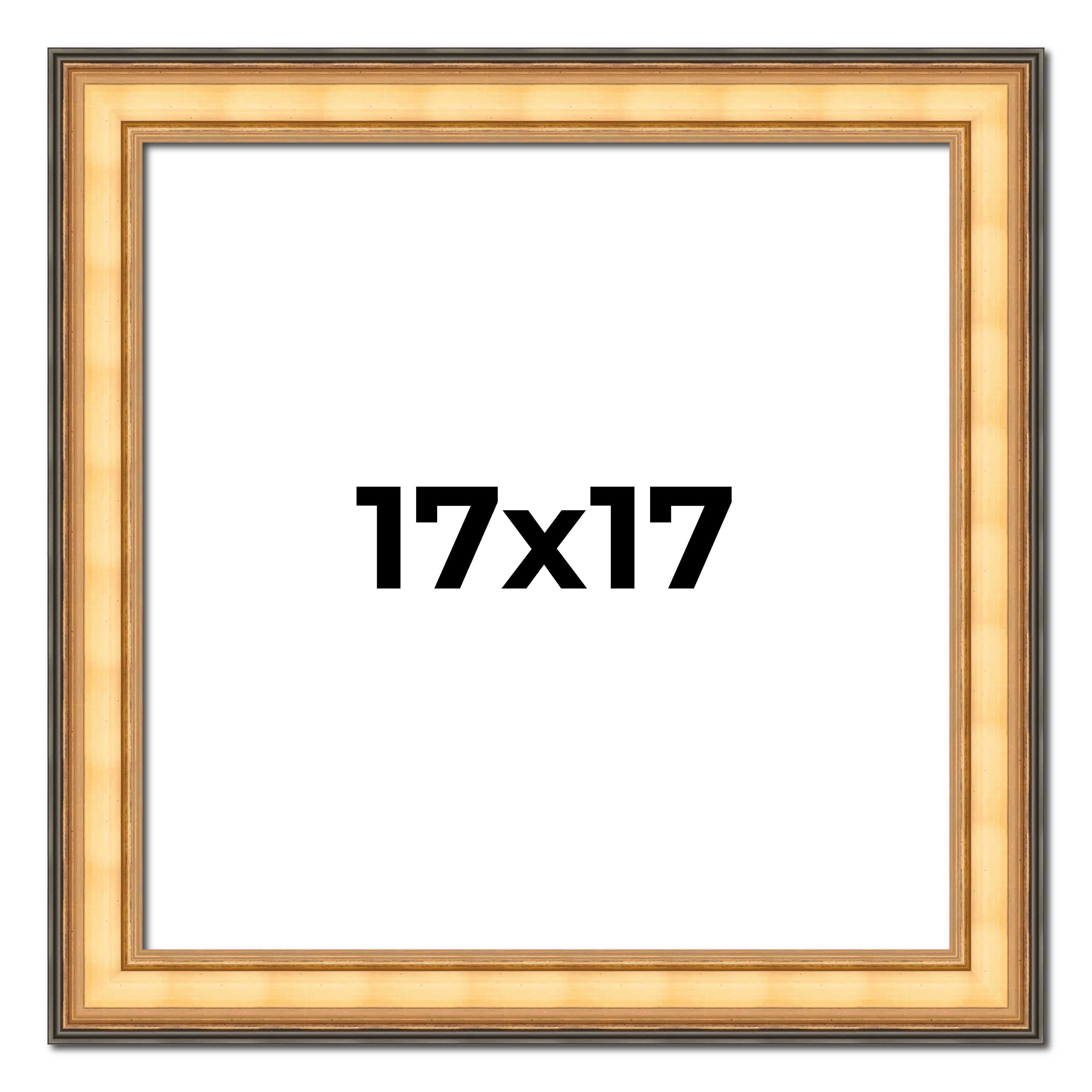 17x17 Frame Gold Plein Aire Solid Wood Picture Frame Width 2 Inches ...
