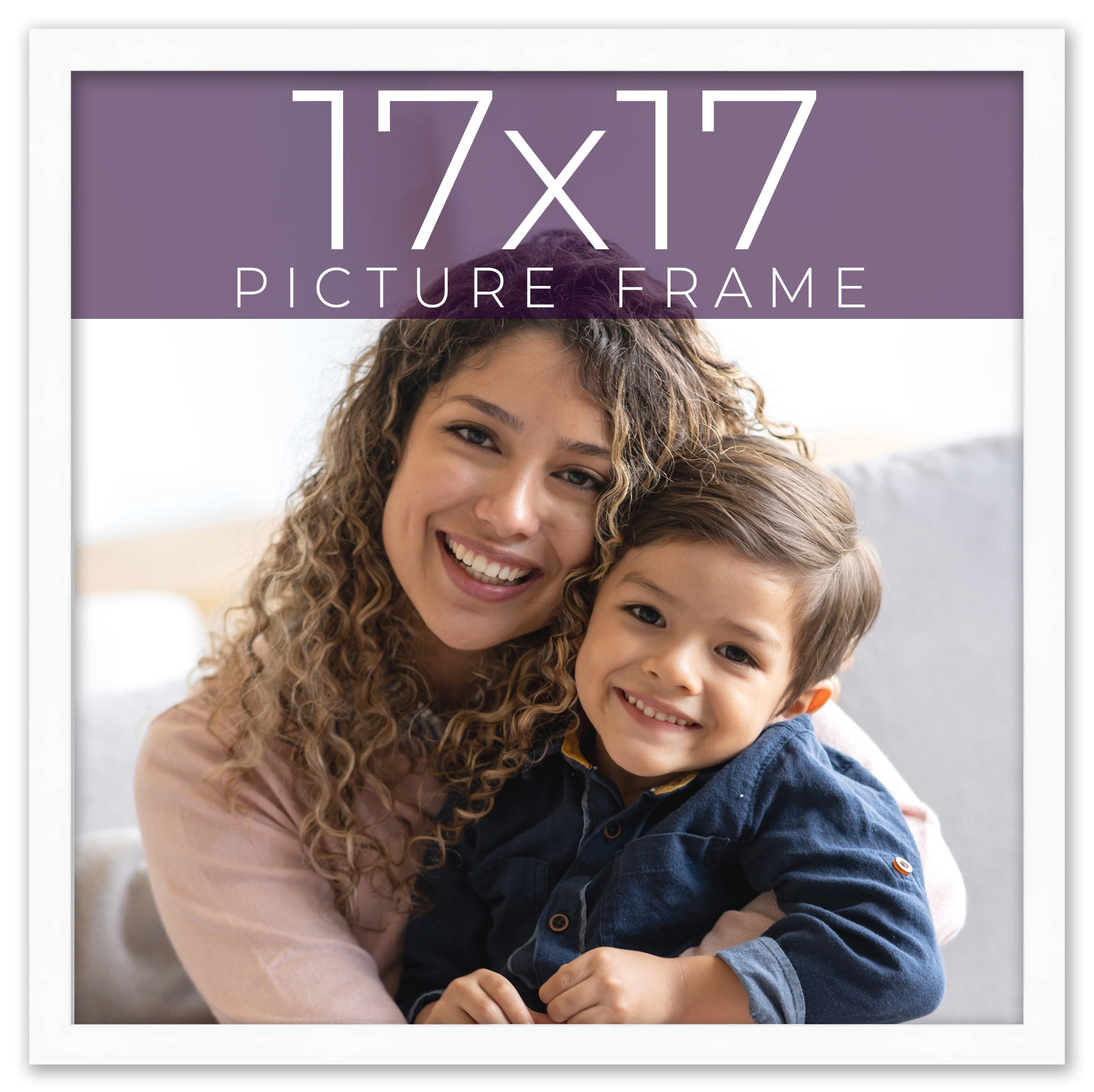 17x17 Frame White Real Wood Picture Frame Width 0.75 inches | Interior ...