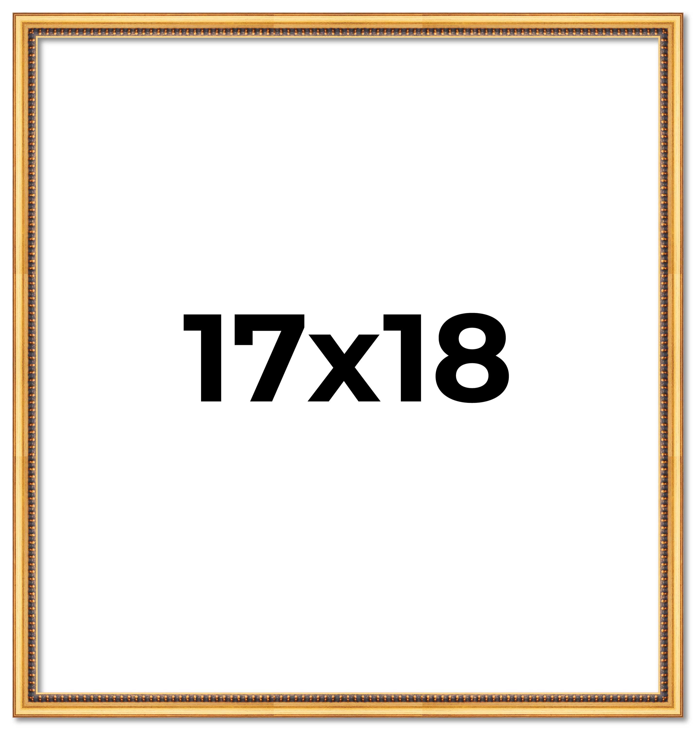 17x18 Frame Beaded Gold Solid Wood Picture Frame | 0.75 Inches Moulding ...