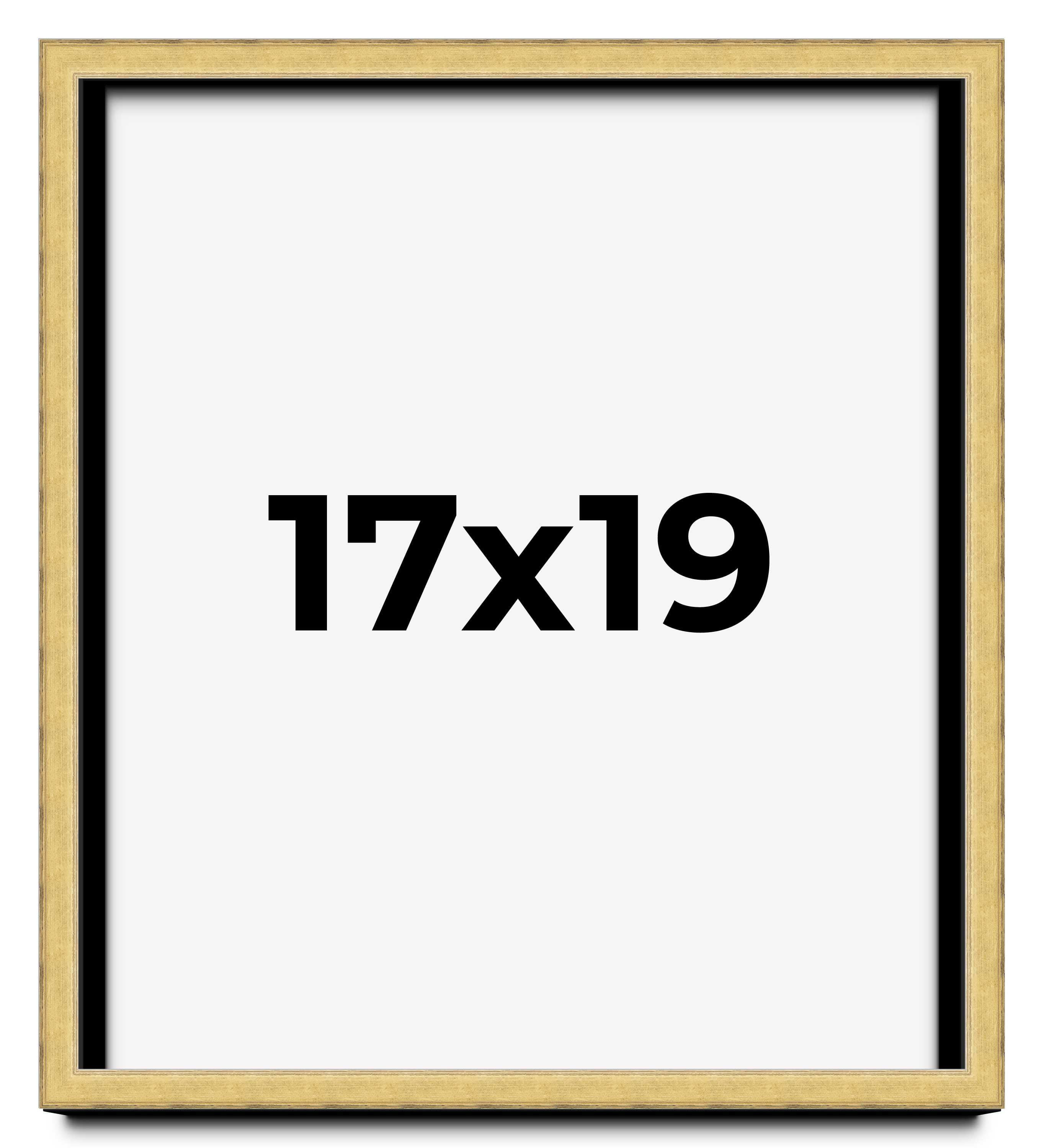 17x19 Shadow Box Frame Gold | 1.375 Inches Deep Real Wood Contemporary ...