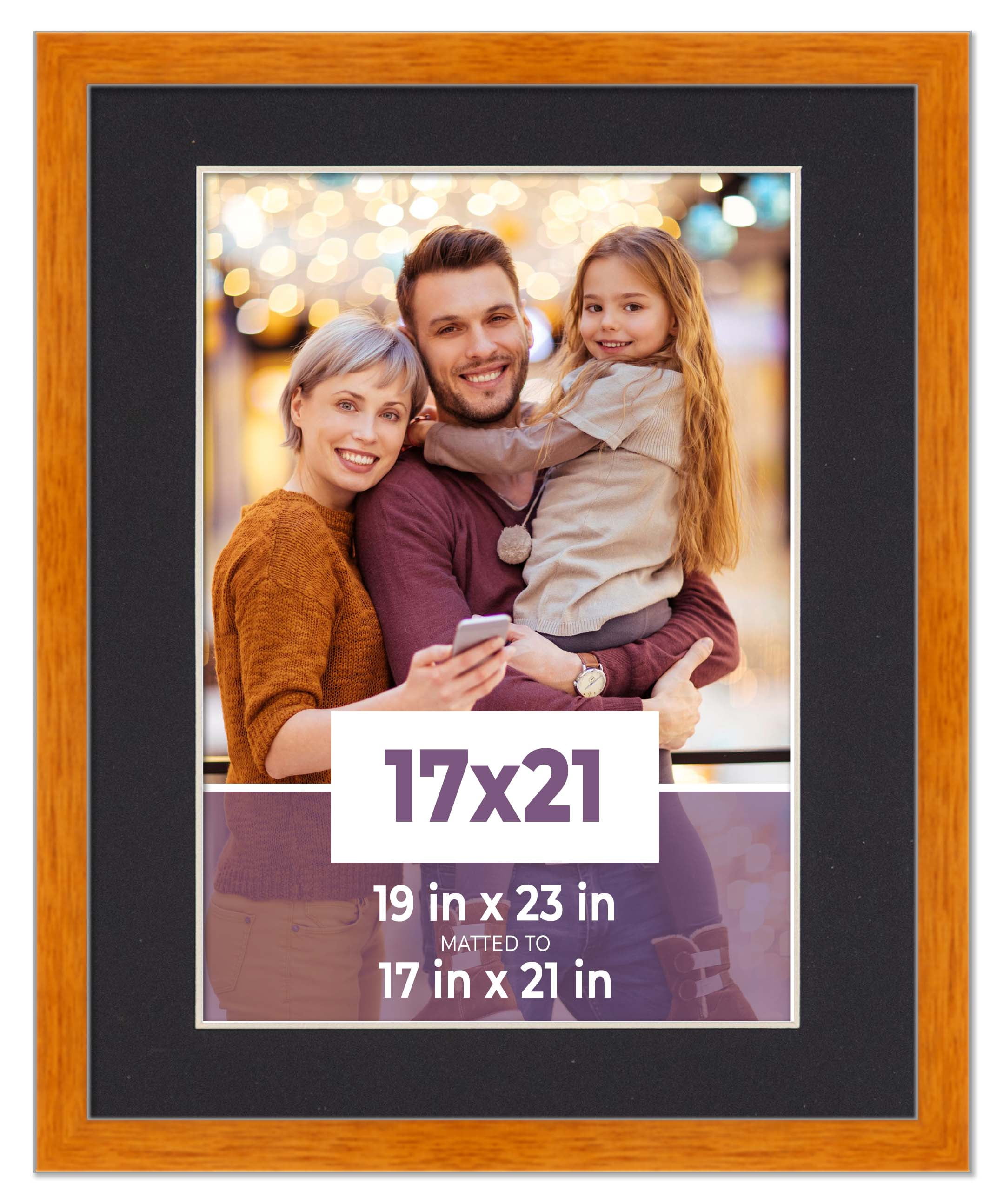 17x21 Frame Honey Pecan With Black Picture Mat For 17x21 Photo - Honey ...