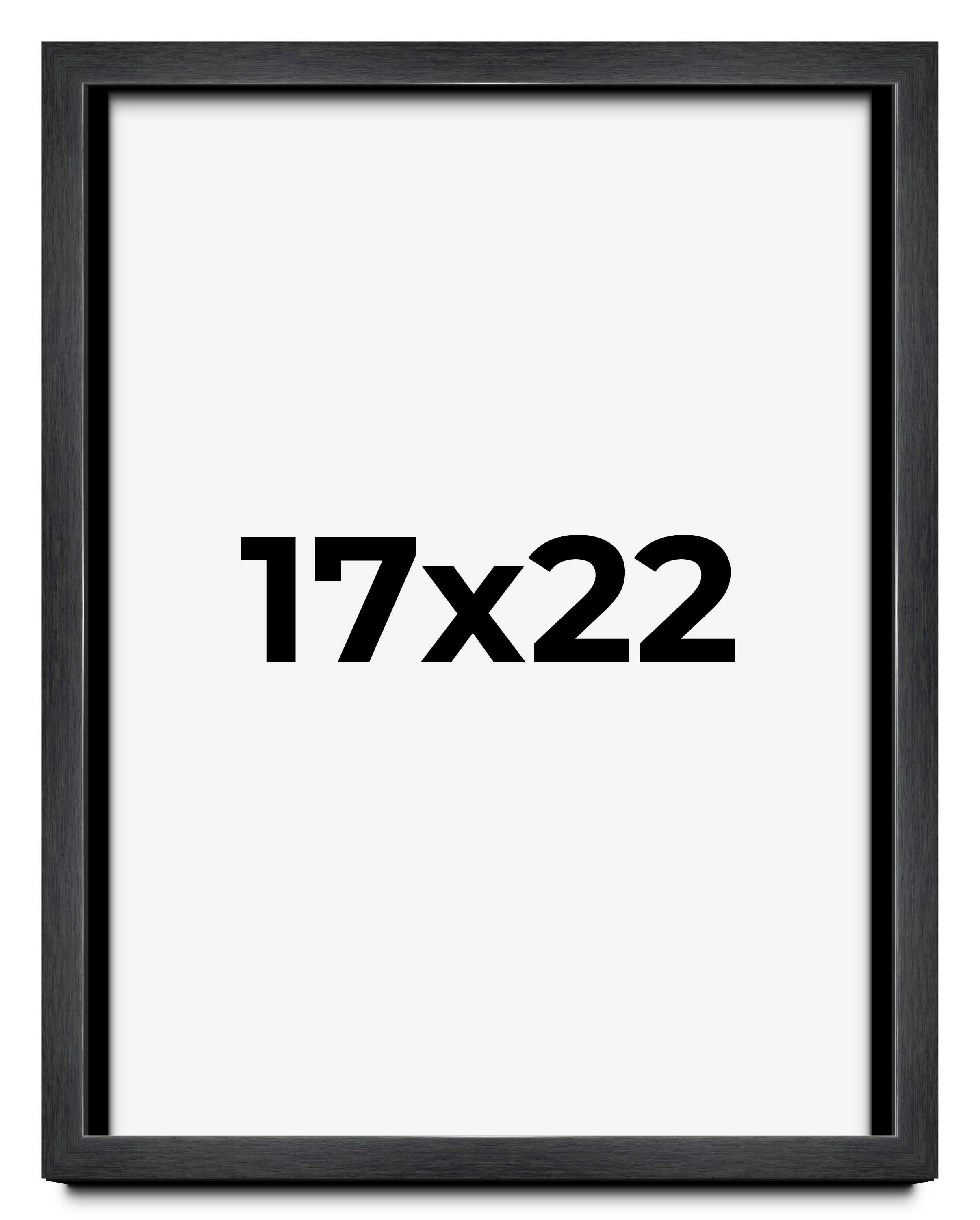 17x22 Frame Black Charcoal Grey Wood Textured Picture Frame | 0.75 Inch ...