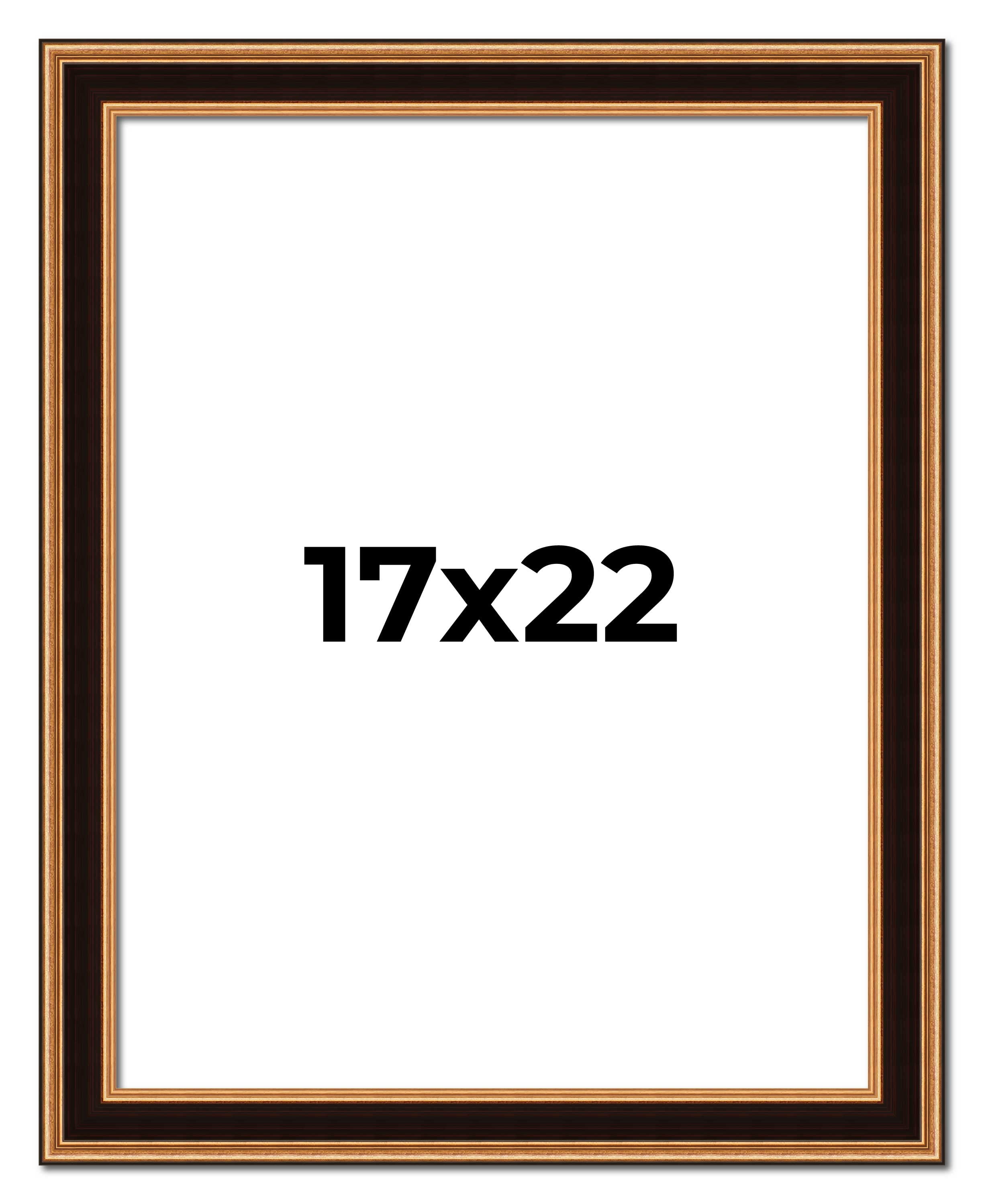 17x22 Frame Gold Brown Plein Air Vintage Solid Wood Picture Frame | 1. ...