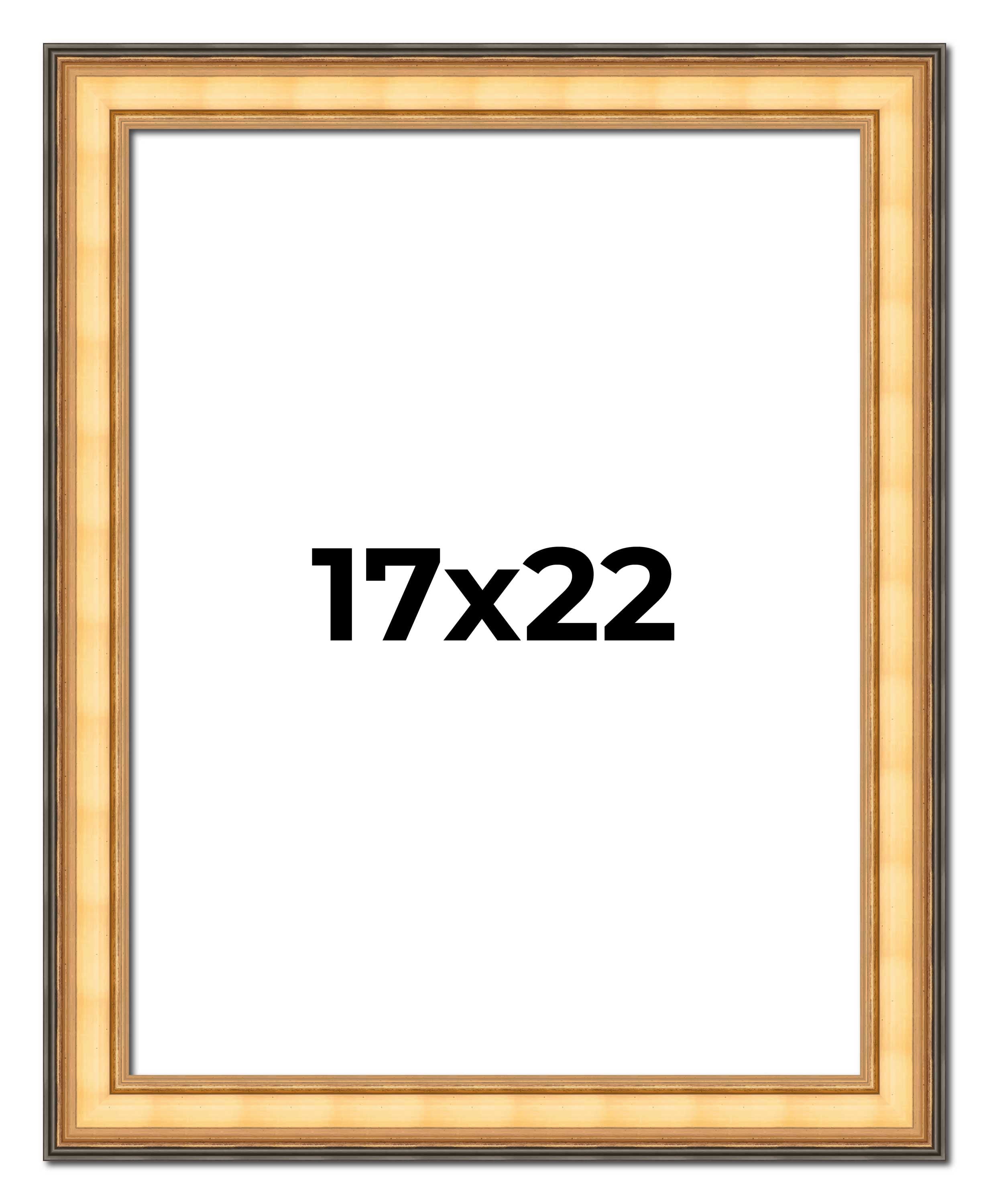 17x22 Frame Gold Plein Aire Solid Wood Picture Frame Width 2 Inches ...