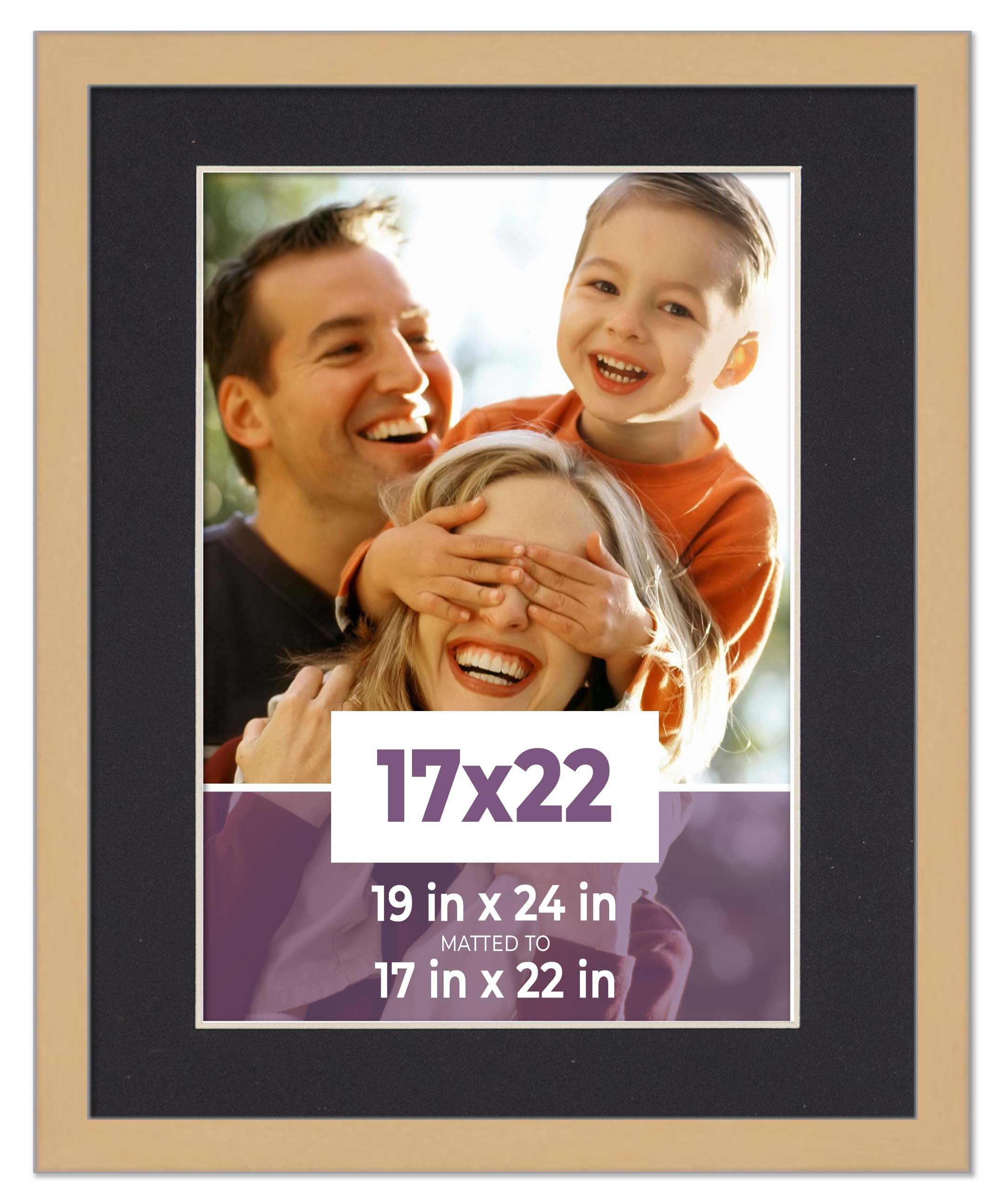 17x22 Frame Natural With Black Picture Mat For 17x22 Photo - Natural ...